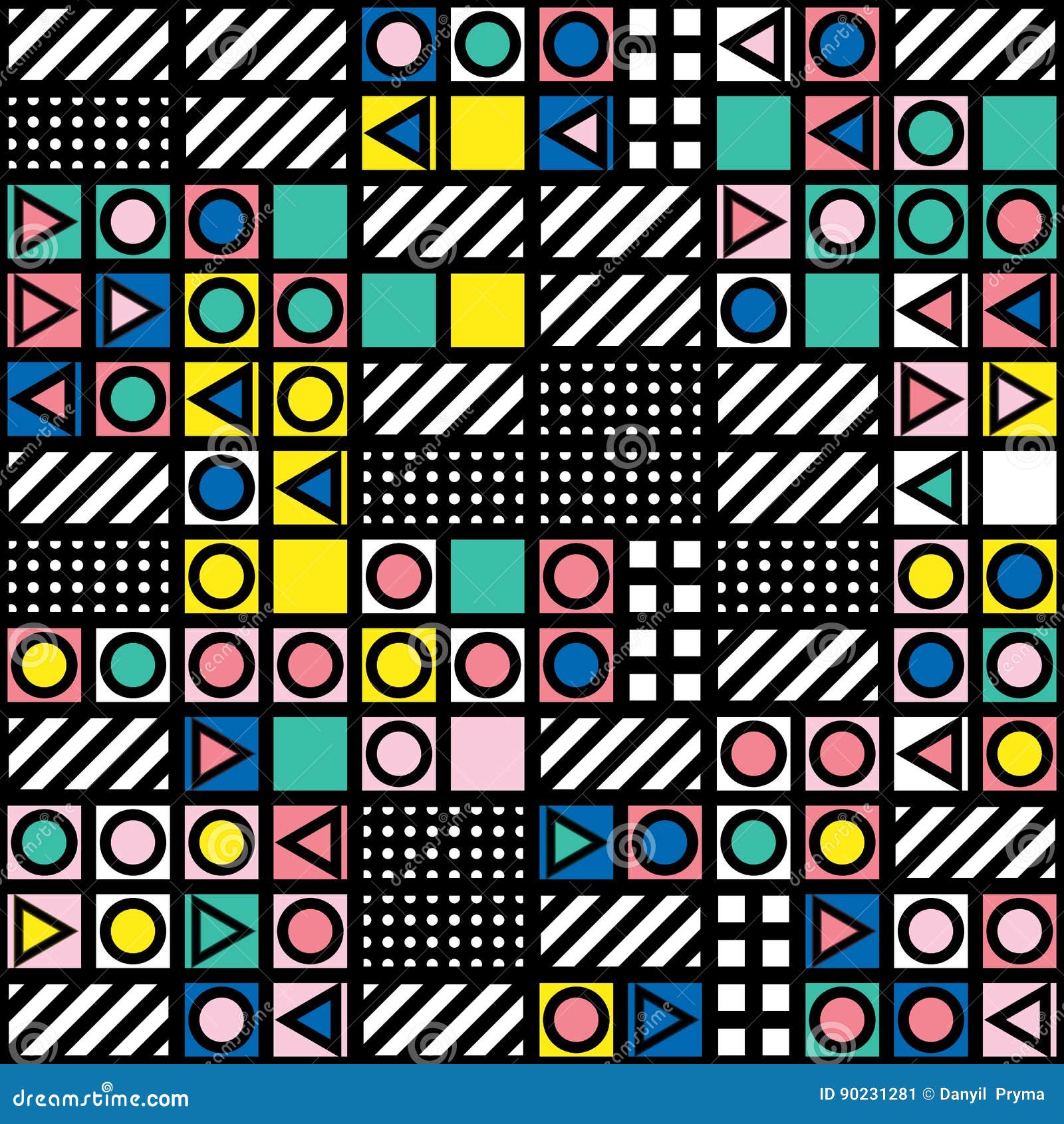 Colorful Bold Bright Seamless Pattern Stock Illustration - Illustration ...