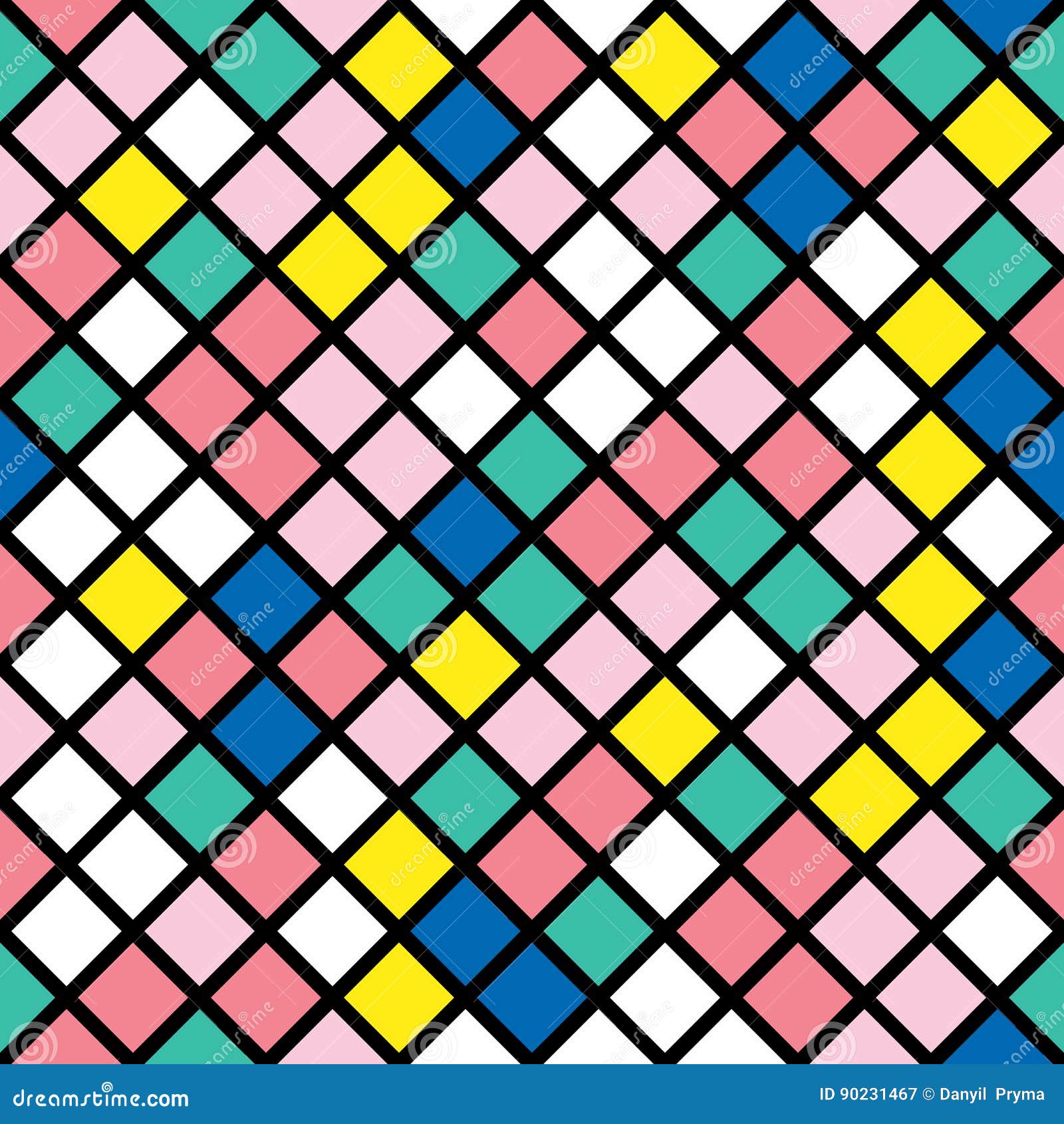 Colorful Bold Bright Seamless Pattern Stock Illustration - Illustration ...