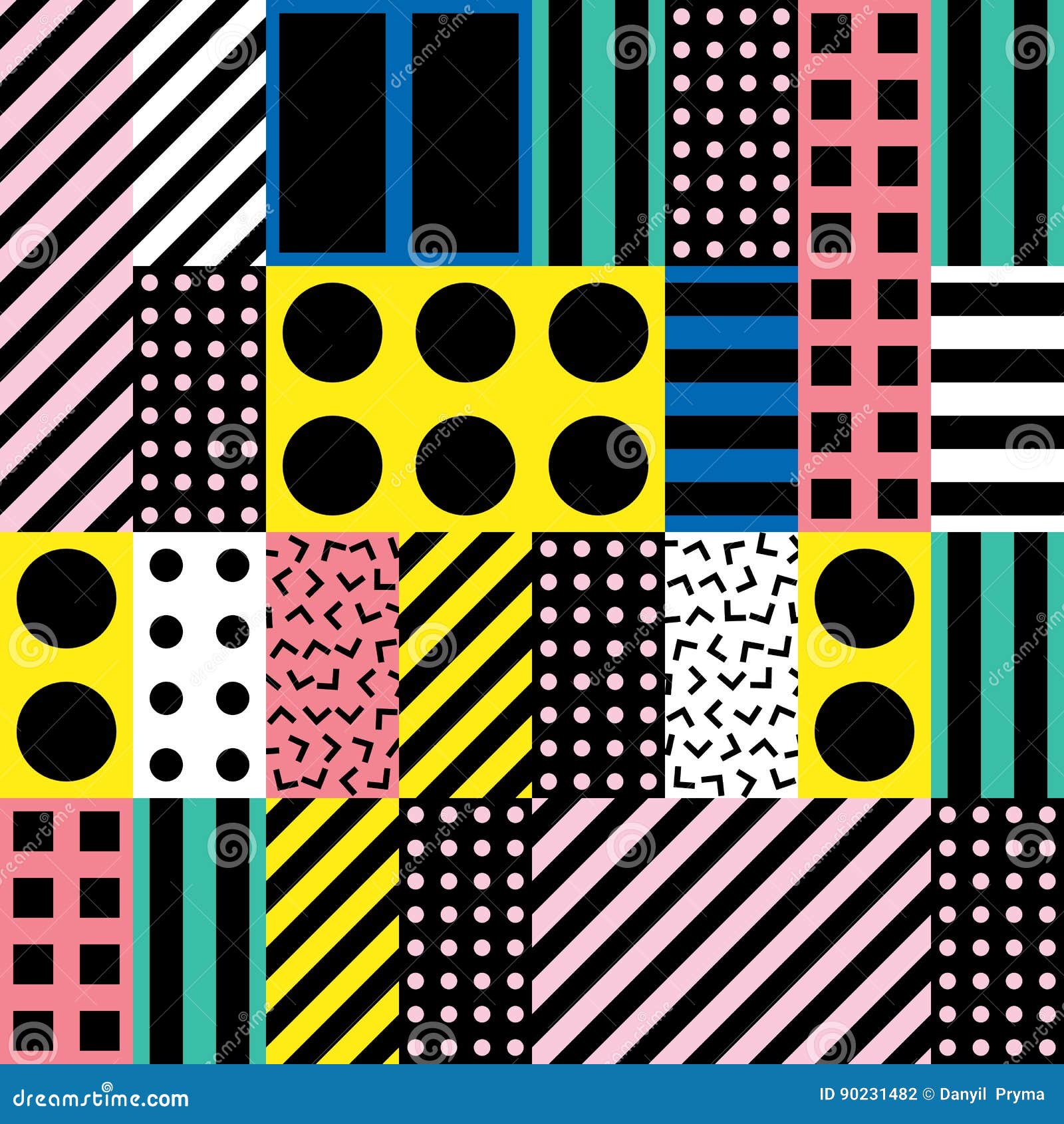 Colorful Bold Bright Seamless Pattern Stock Illustration - Illustration ...