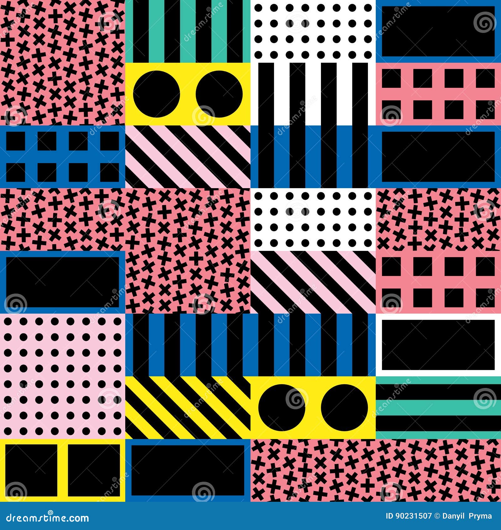 Colorful Bold Bright Seamless Pattern Stock Illustration - Illustration ...