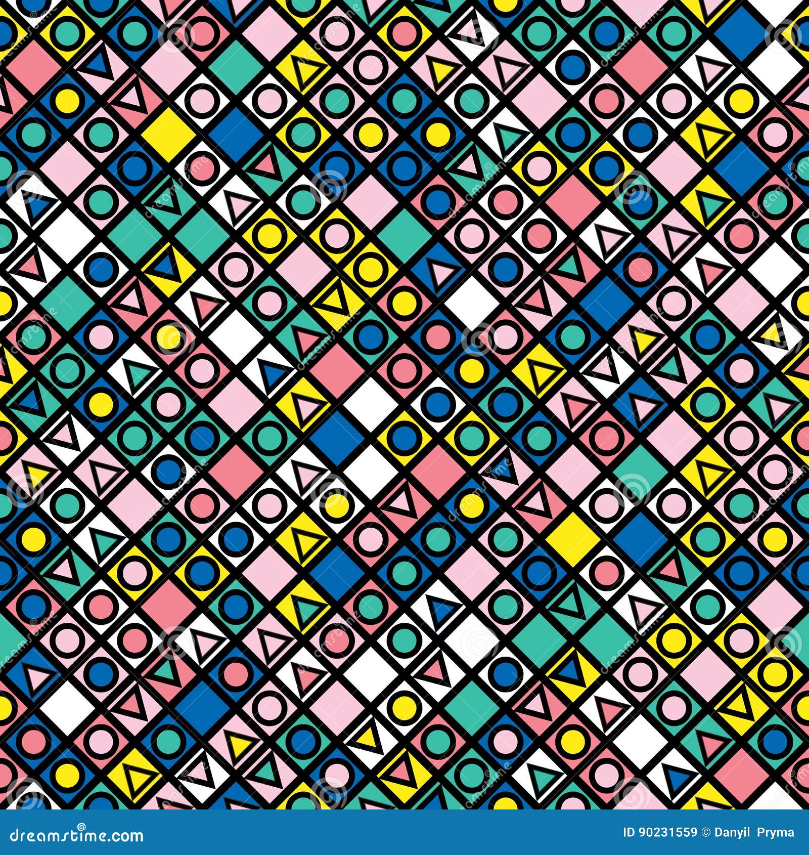 Colorful Bold Bright Seamless Pattern Stock Illustration - Illustration ...