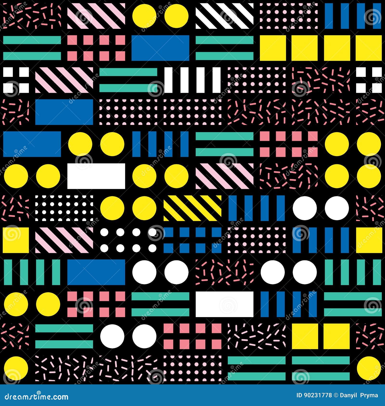 Colorful Bold Bright Seamless Pattern Stock Illustration - Illustration ...
