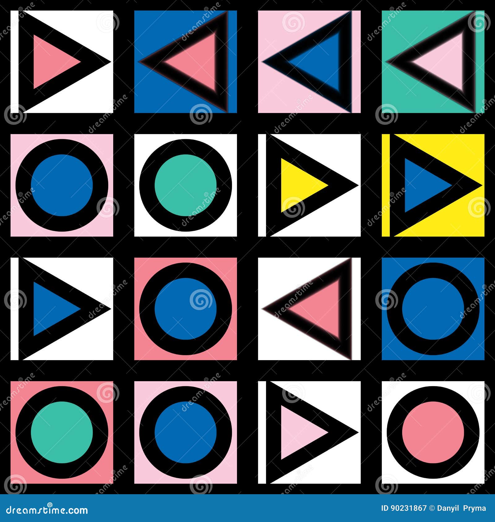 Colorful Bold Bright Seamless Pattern Stock Illustration - Illustration ...