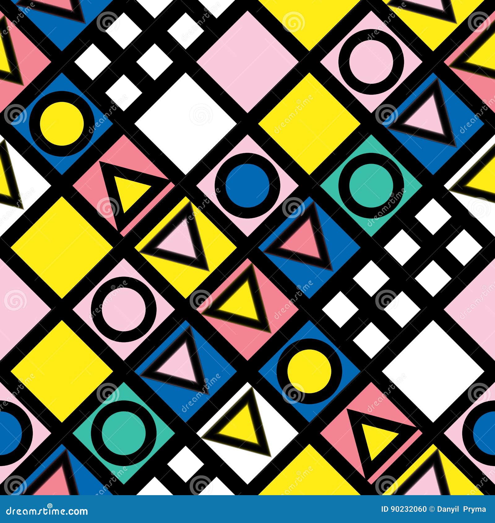 Colorful Bold Bright Seamless Pattern Stock Illustration - Illustration ...