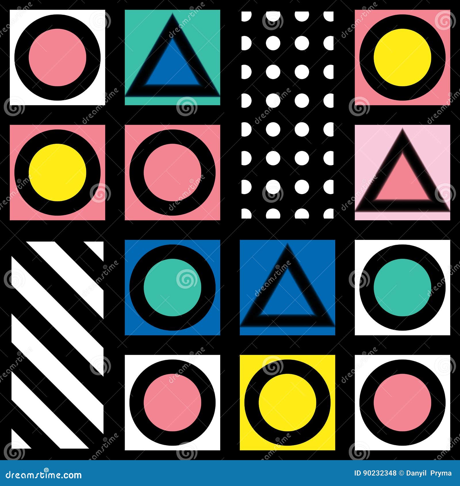 Colorful Bold Bright Seamless Pattern Stock Illustration - Illustration ...