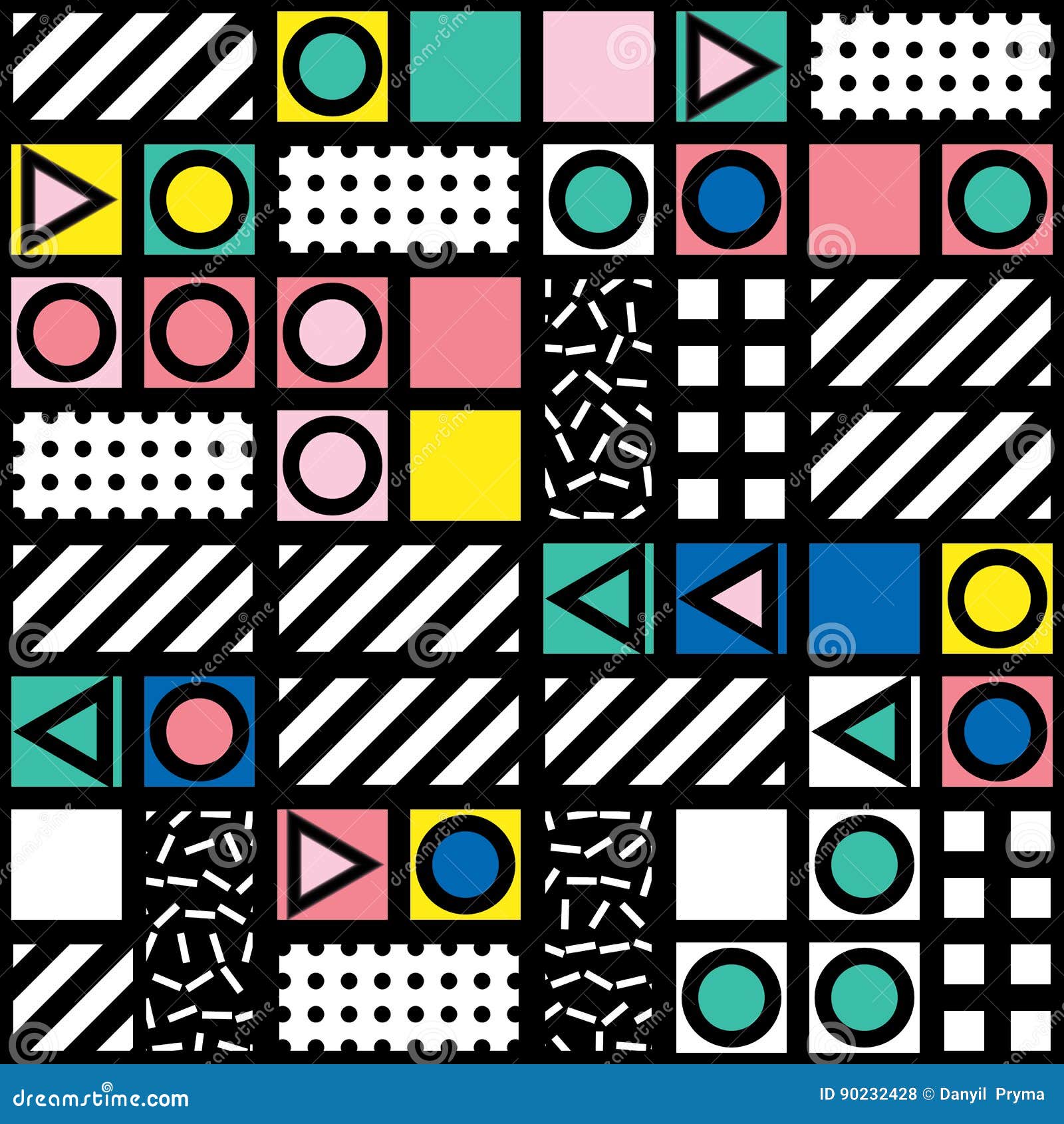 Colorful Bold Bright Seamless Pattern Stock Illustration - Illustration ...