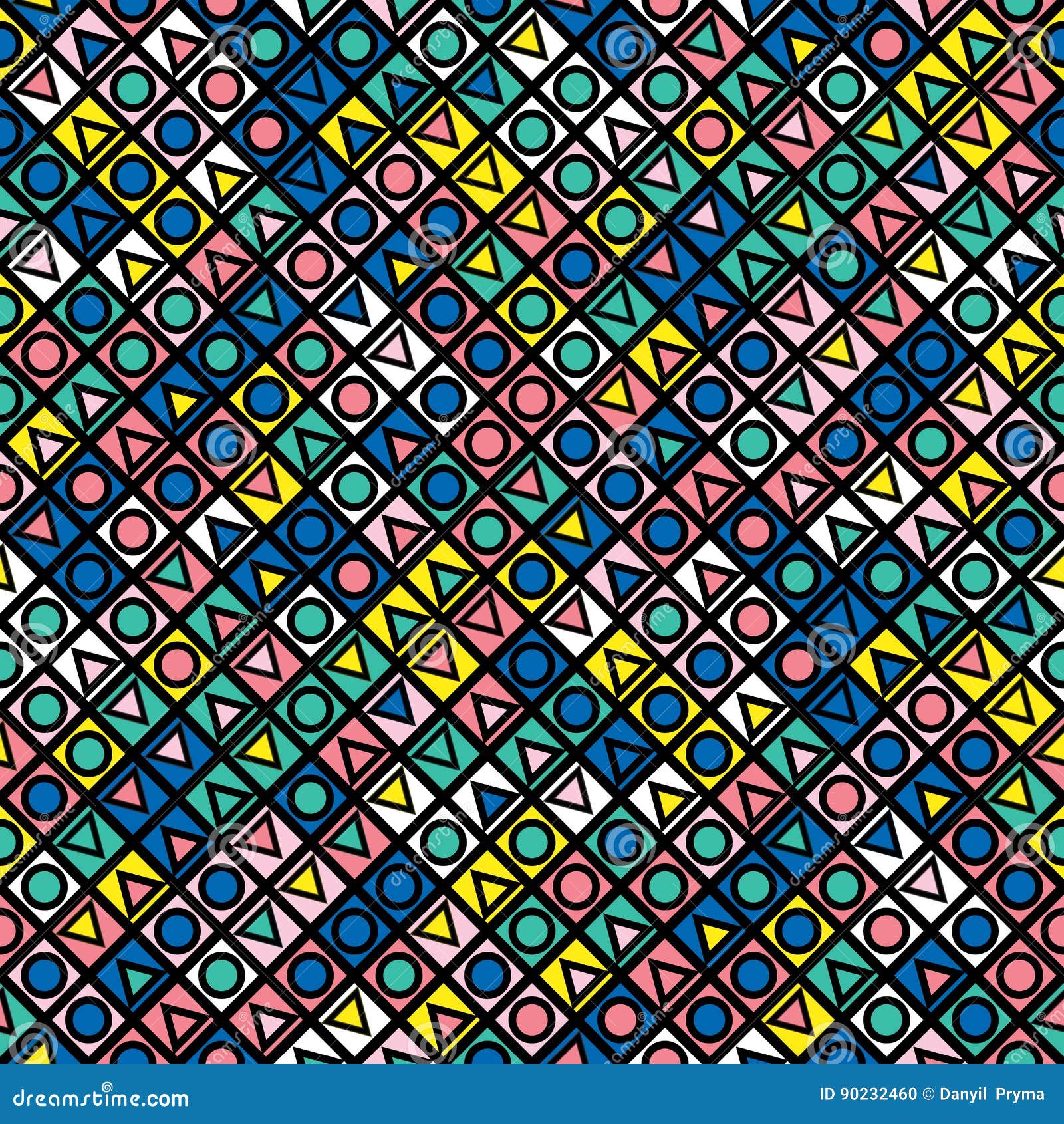 Colorful Bold Bright Seamless Pattern Stock Illustration - Illustration ...