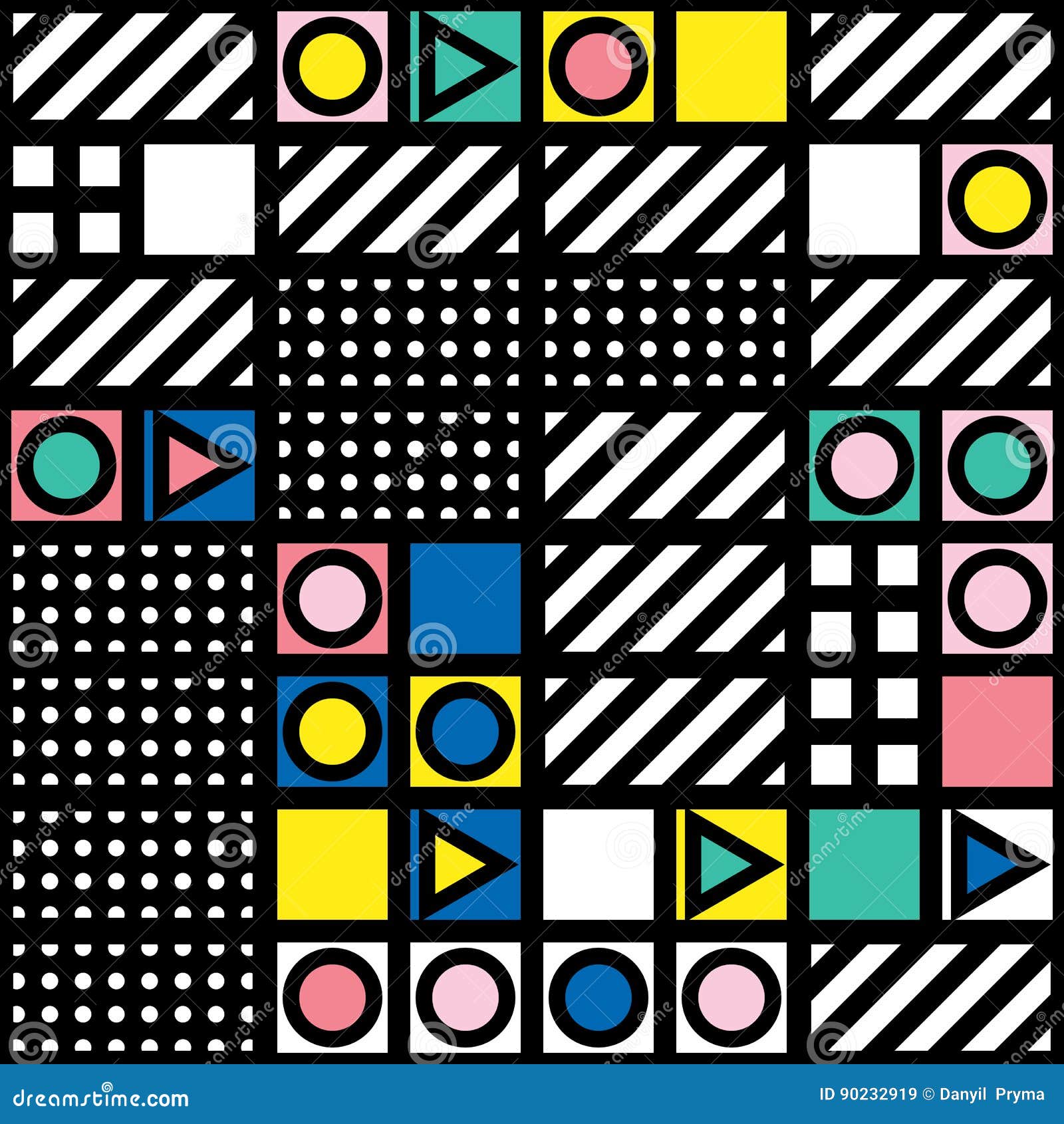 Colorful Bold Bright Seamless Pattern Stock Illustration - Illustration ...