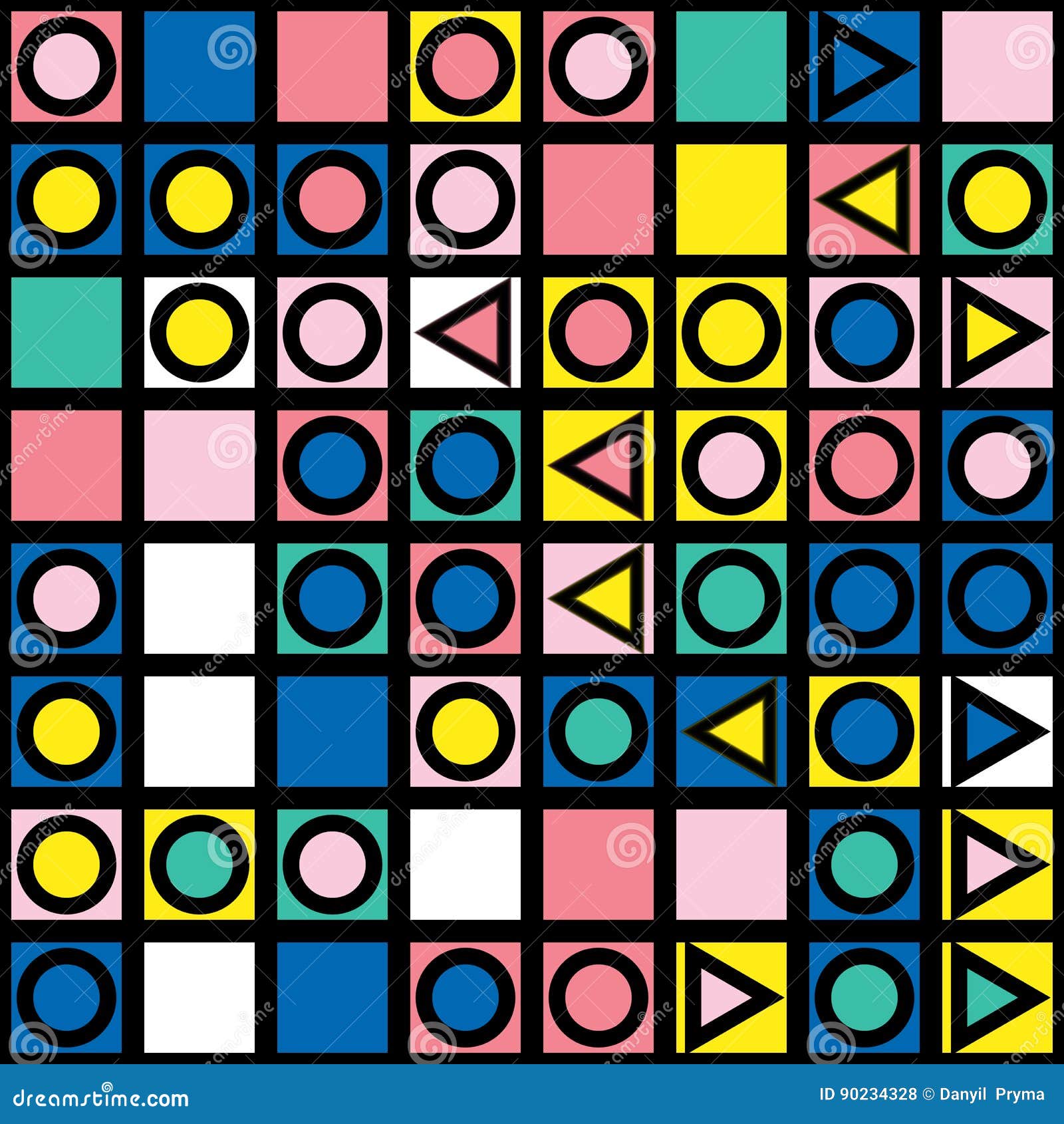 Colorful Bold Bright Seamless Pattern Stock Illustration - Illustration ...