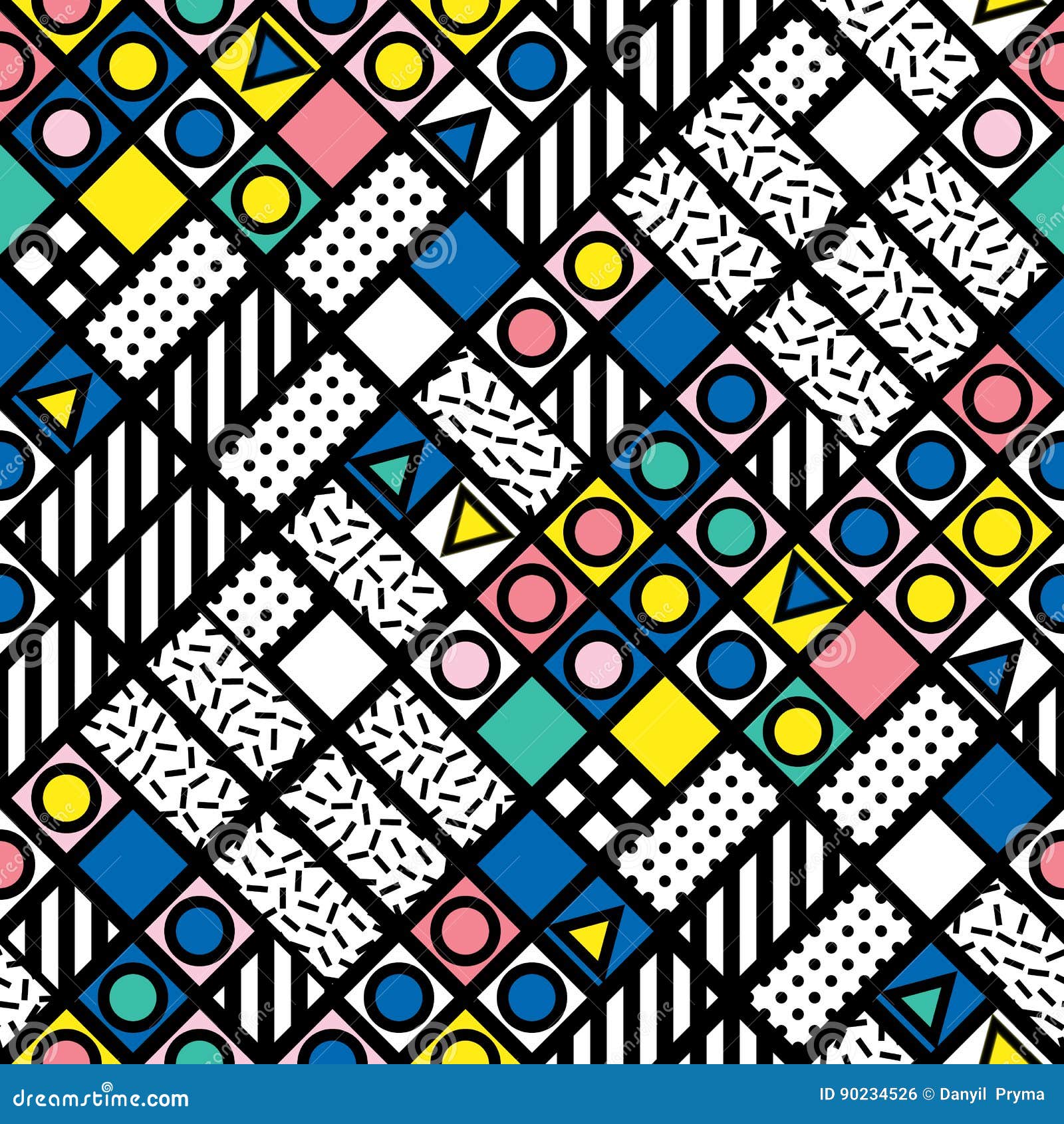 Colorful Bold Bright Seamless Pattern Stock Illustration - Illustration ...