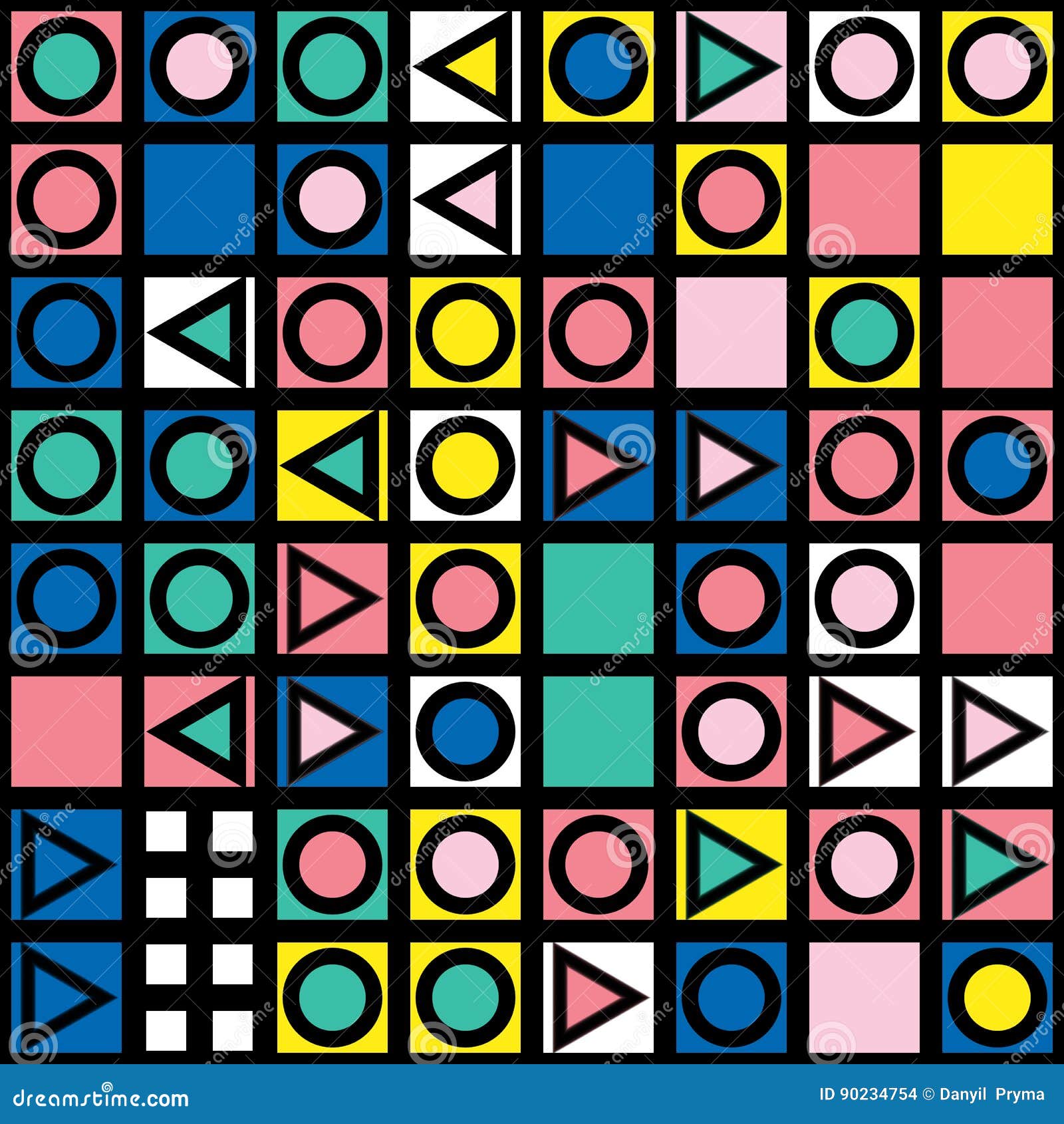 Colorful Bold Bright Seamless Pattern Stock Illustration - Illustration ...