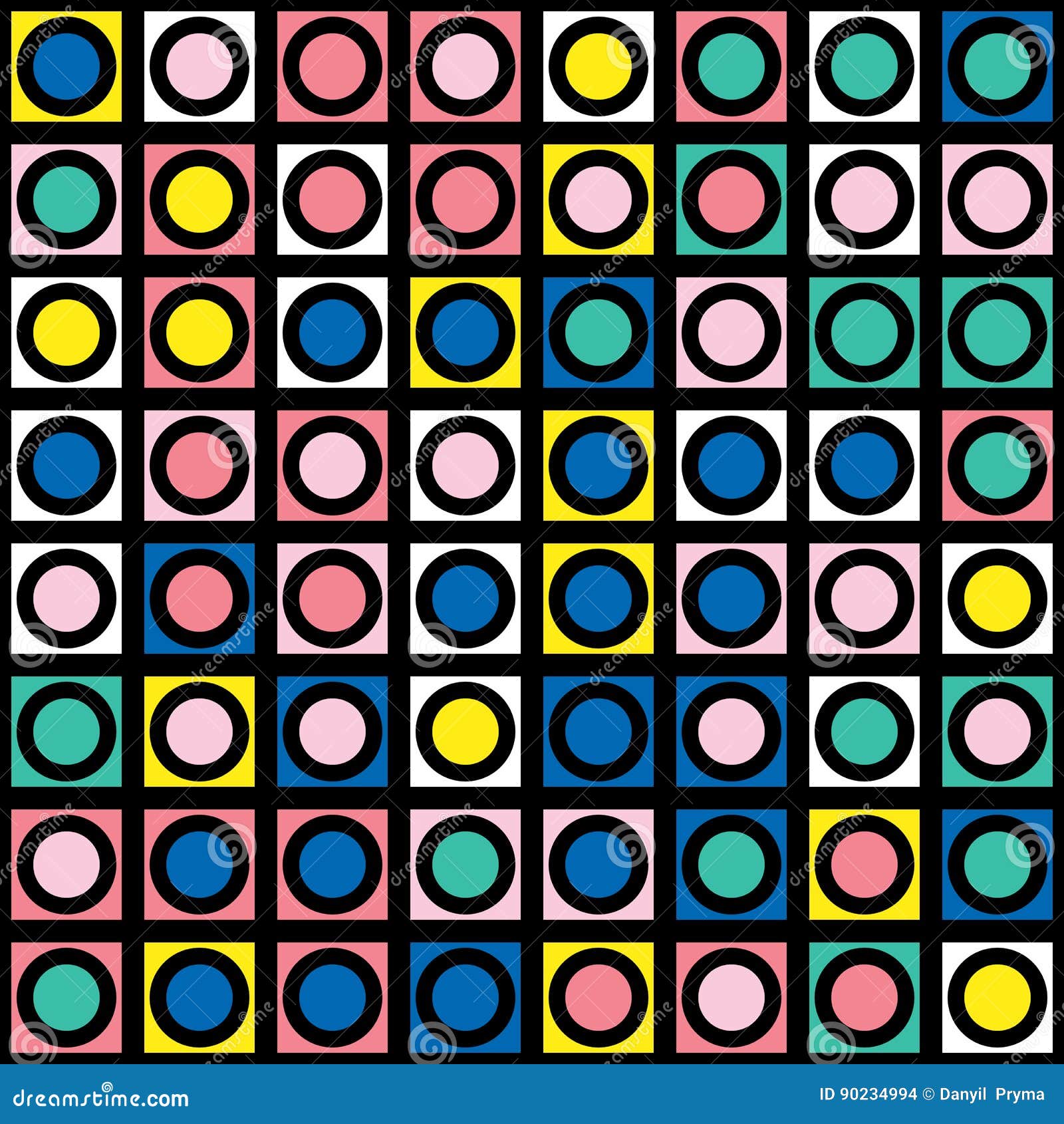 Colorful Bold Bright Seamless Pattern Stock Illustration - Illustration ...