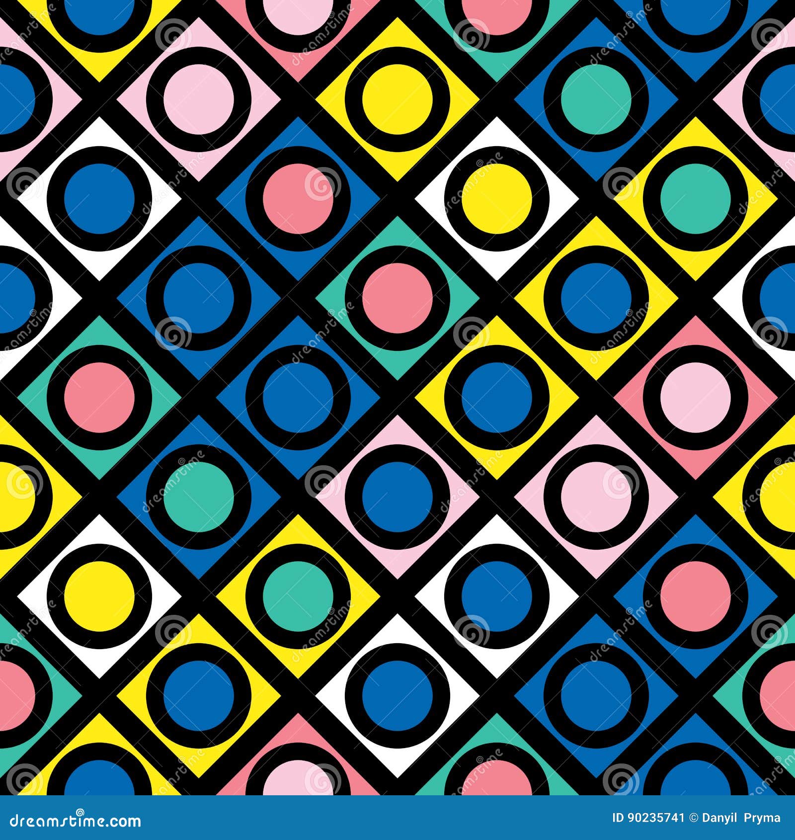 Colorful Bold Bright Seamless Pattern Stock Illustration - Illustration ...