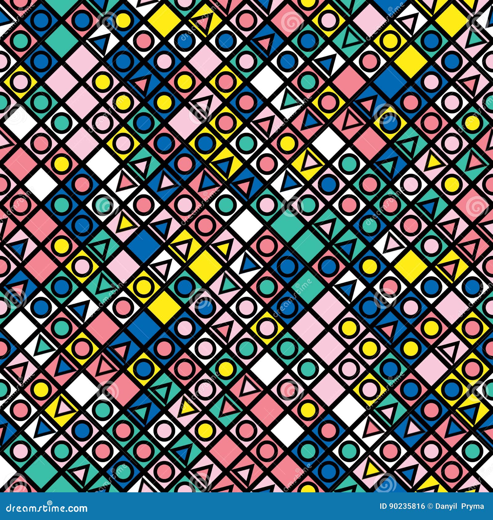 Colorful Bold Bright Seamless Pattern Stock Illustration - Illustration ...