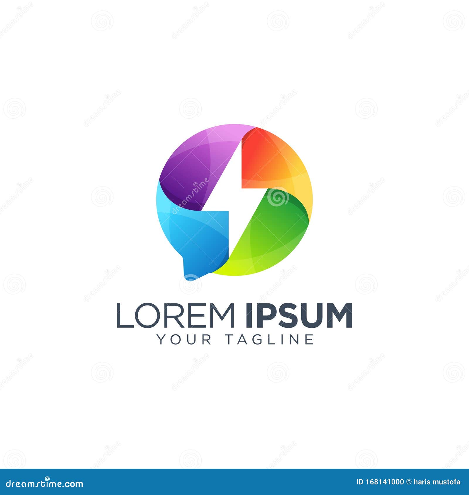 Colorful Bolt Logo Design Template Stock Vector - Illustration of quick ...