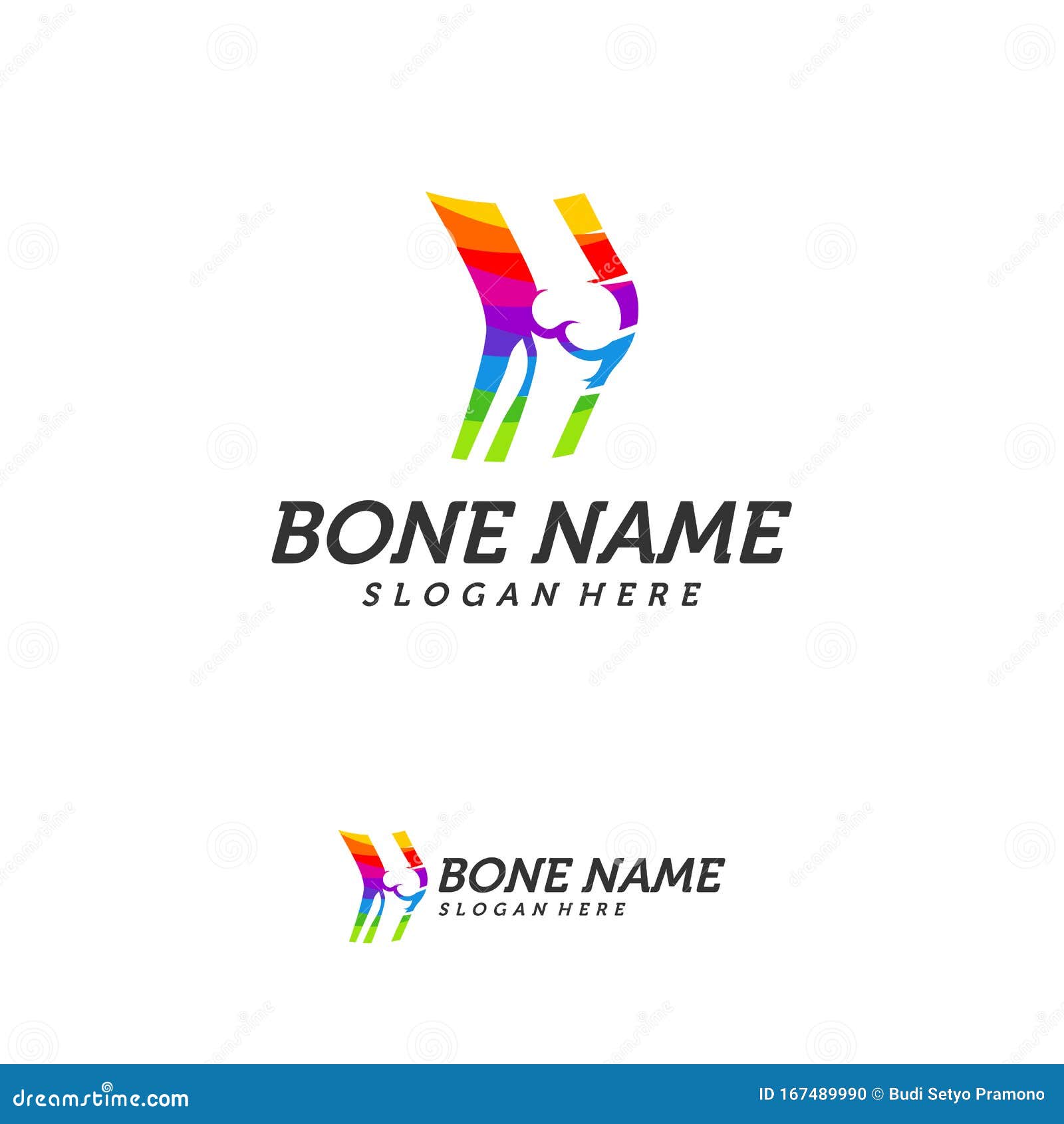 Colorful Bone Logo Design Vector, Knee Logo Designs Template, Creative ...