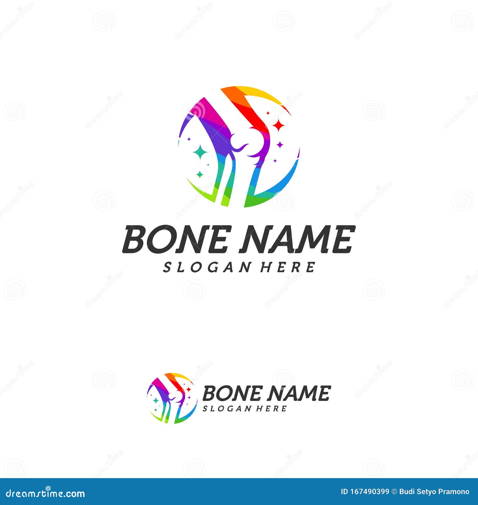 Colorful Bone Logo Design Vector, Knee Logo Designs Template, Creative ...