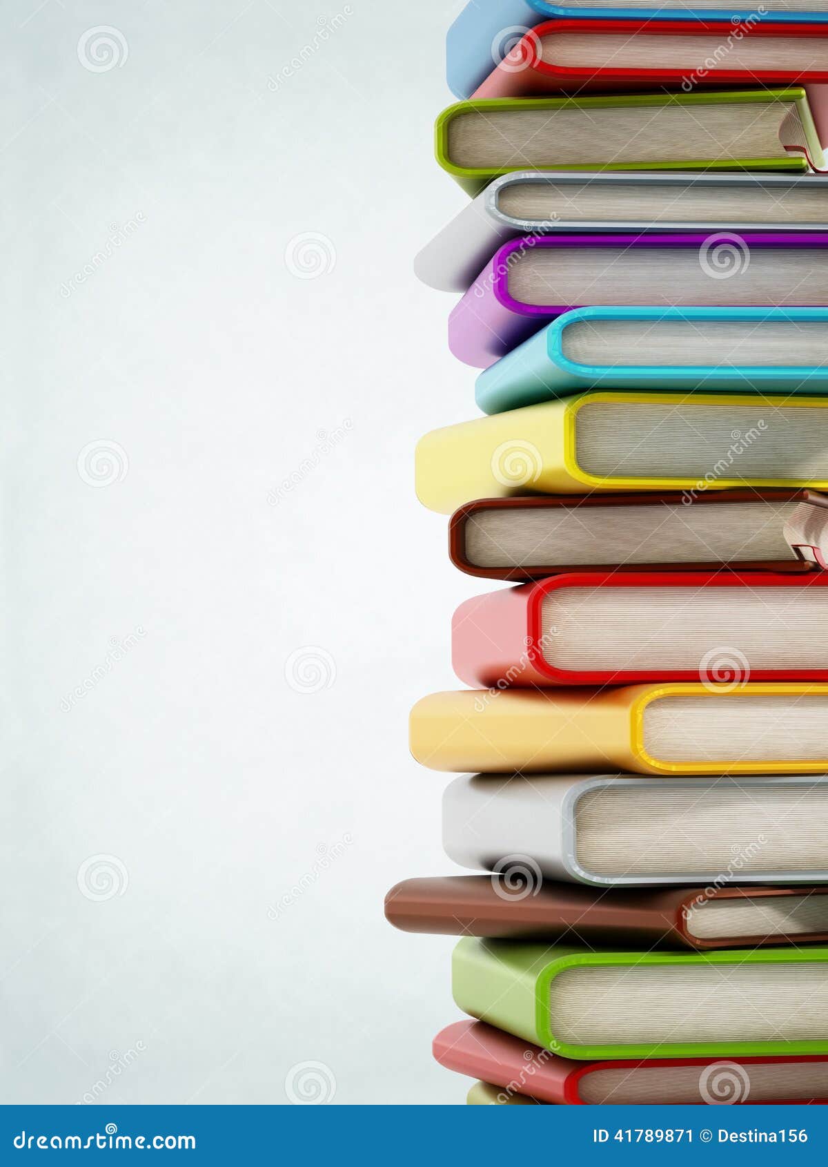 Colorful Book Stack with Copyspace Stock Image - Image of colored, data ...