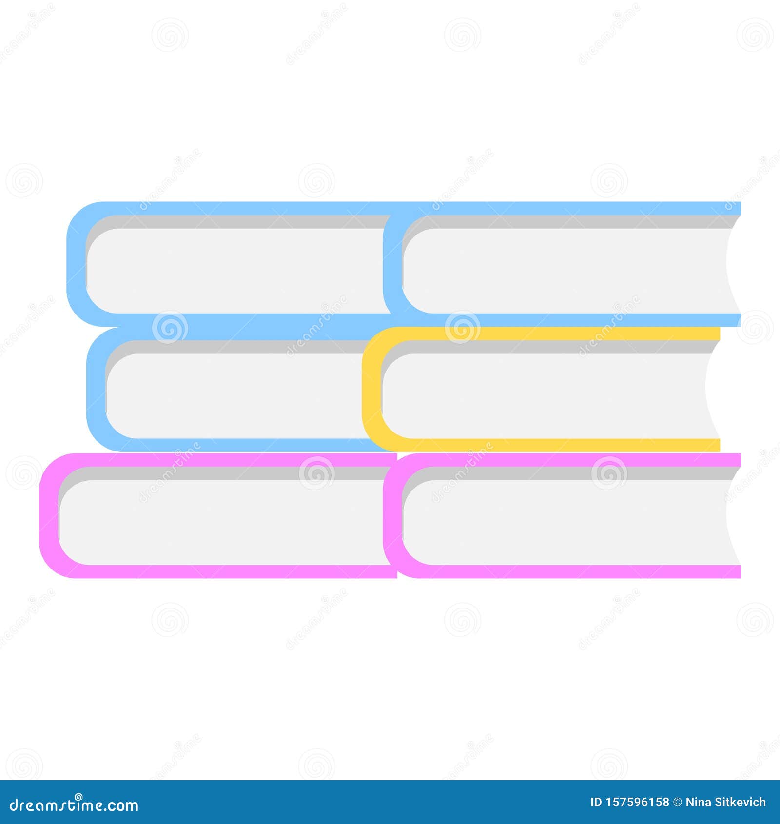 Colorful Book Stack Icon, Cartoon Style Stock Vector - Illustration of ...