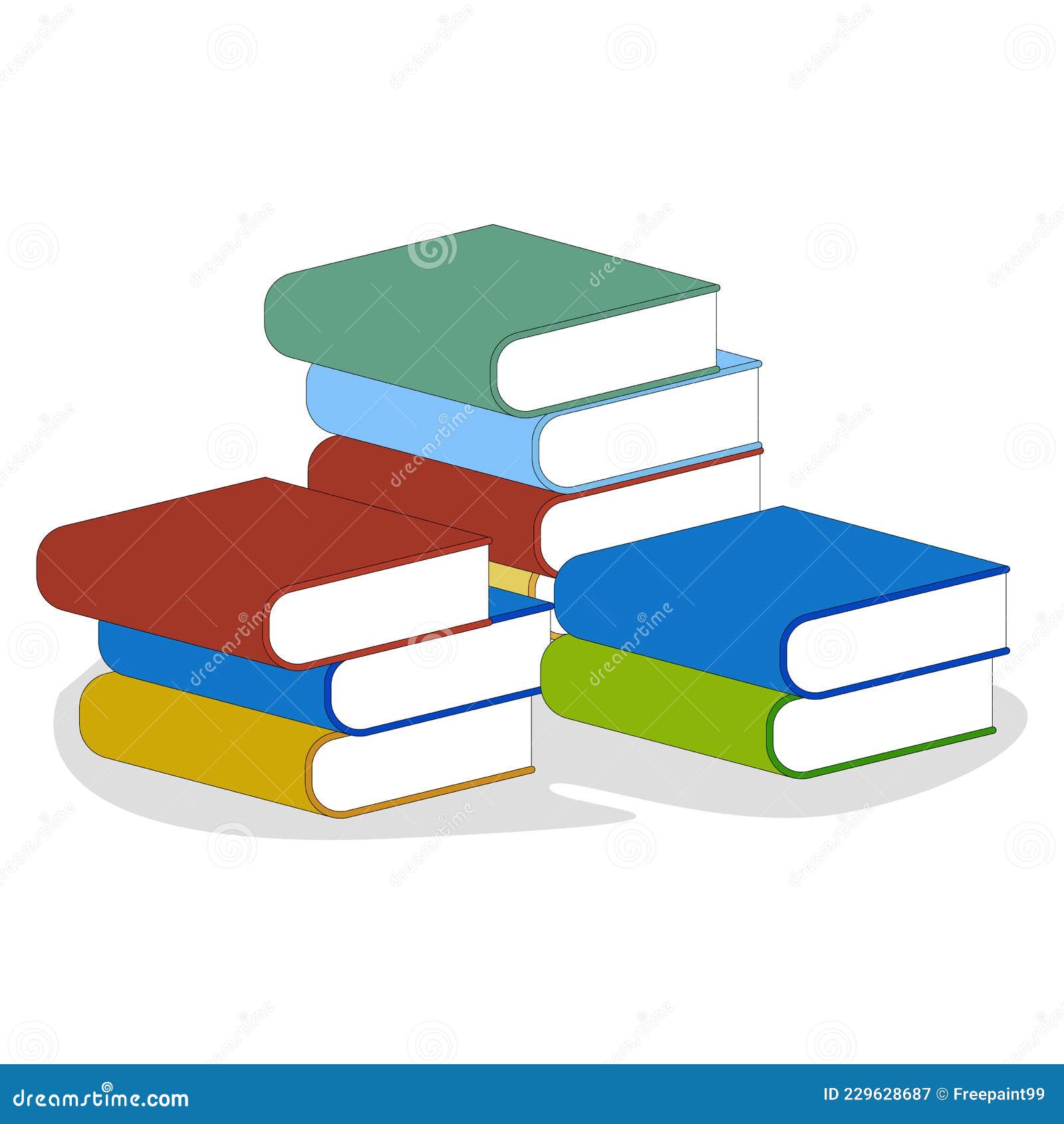 Colorful Book Stack Illustration Design, Suitable for Educational ...