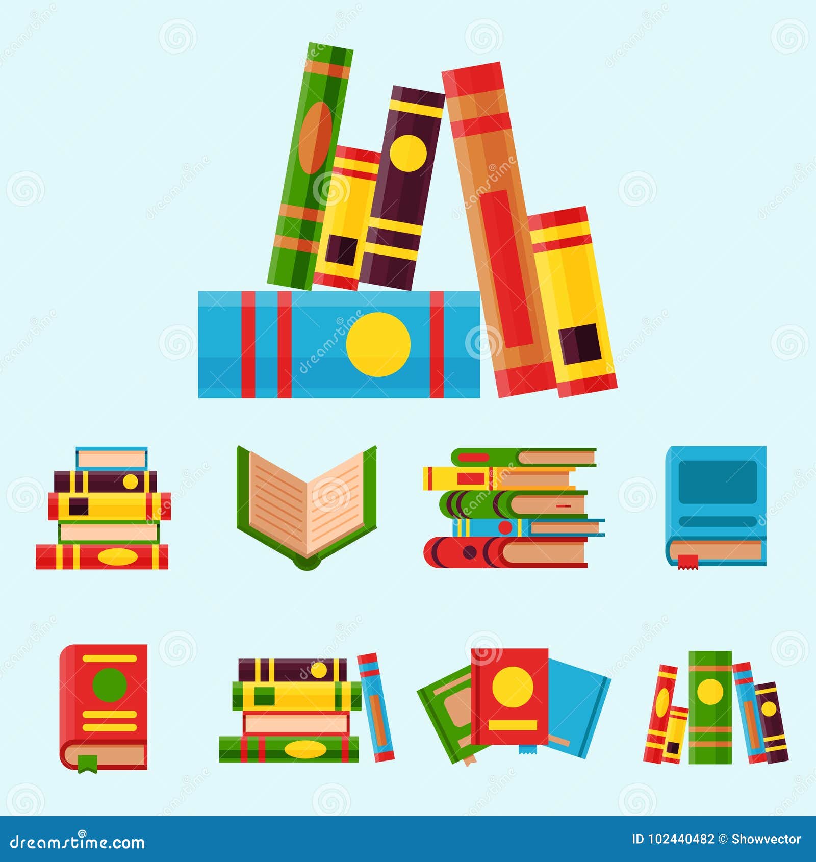 Colorful Book Vector Illustration Learn Literature Study Opened and ...