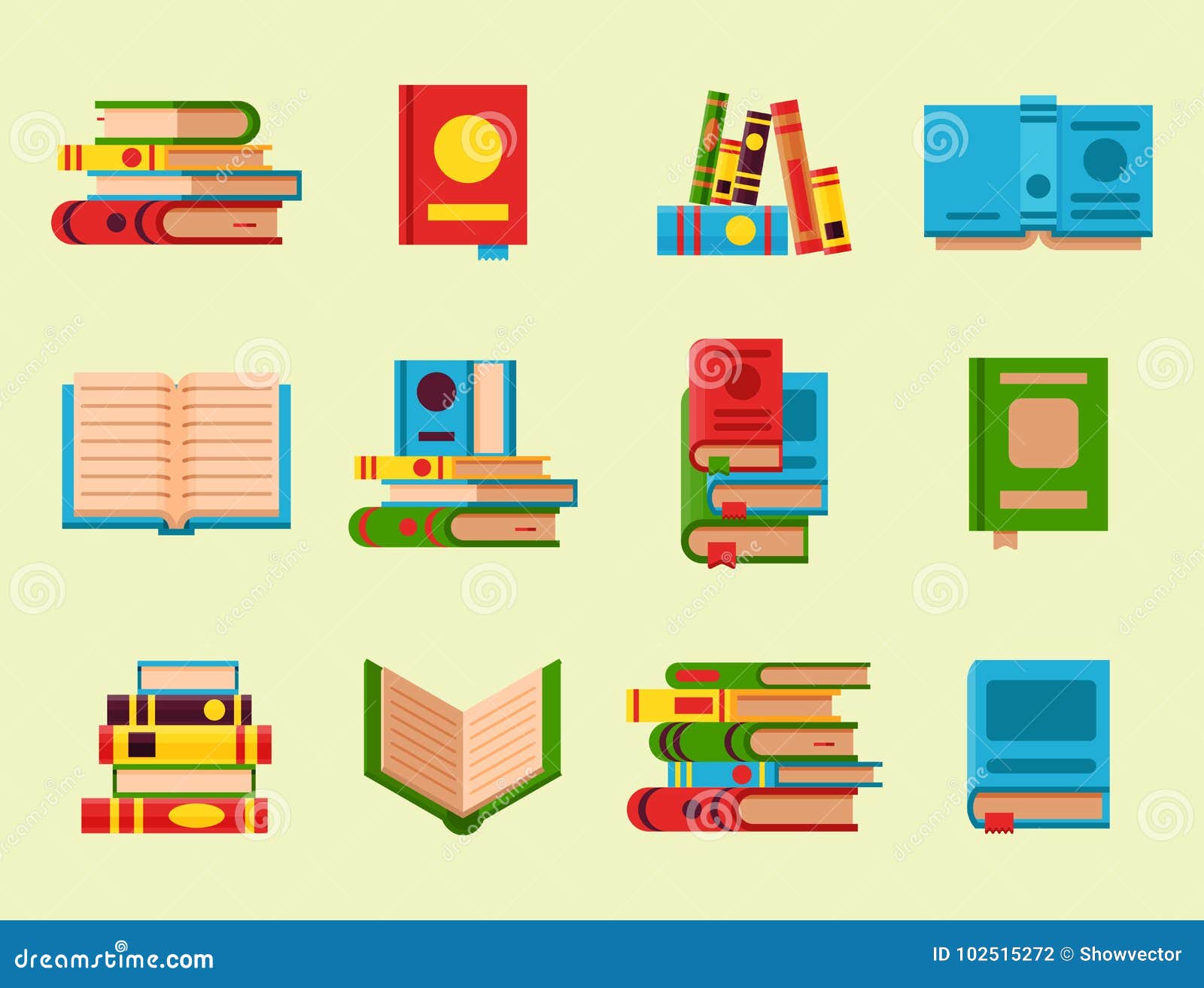 Colorful Book Vector Illustration Learn Literature Stock Vector ...