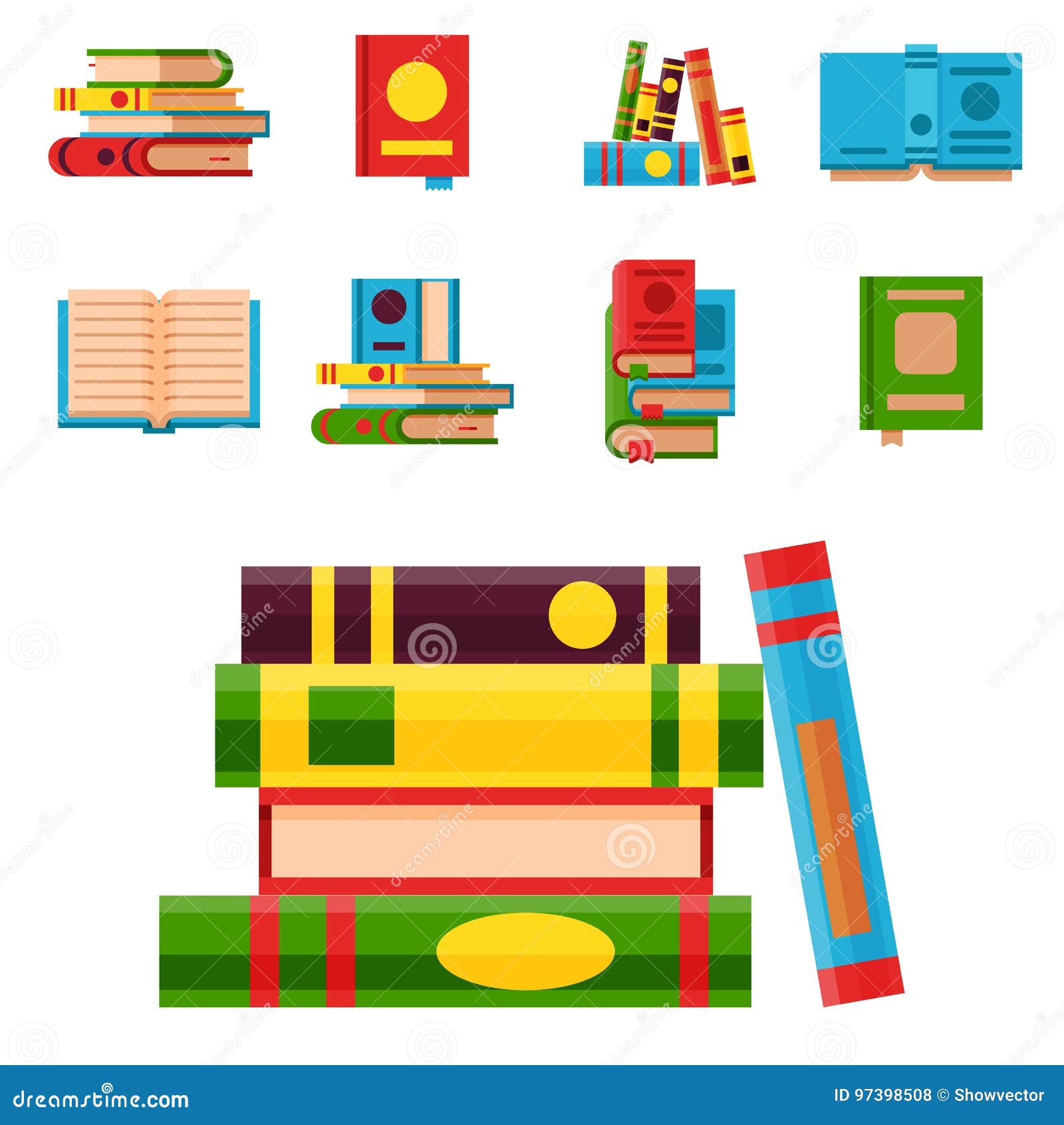 Colorful Book Vector Illustration Learn Literature Study Opened and ...