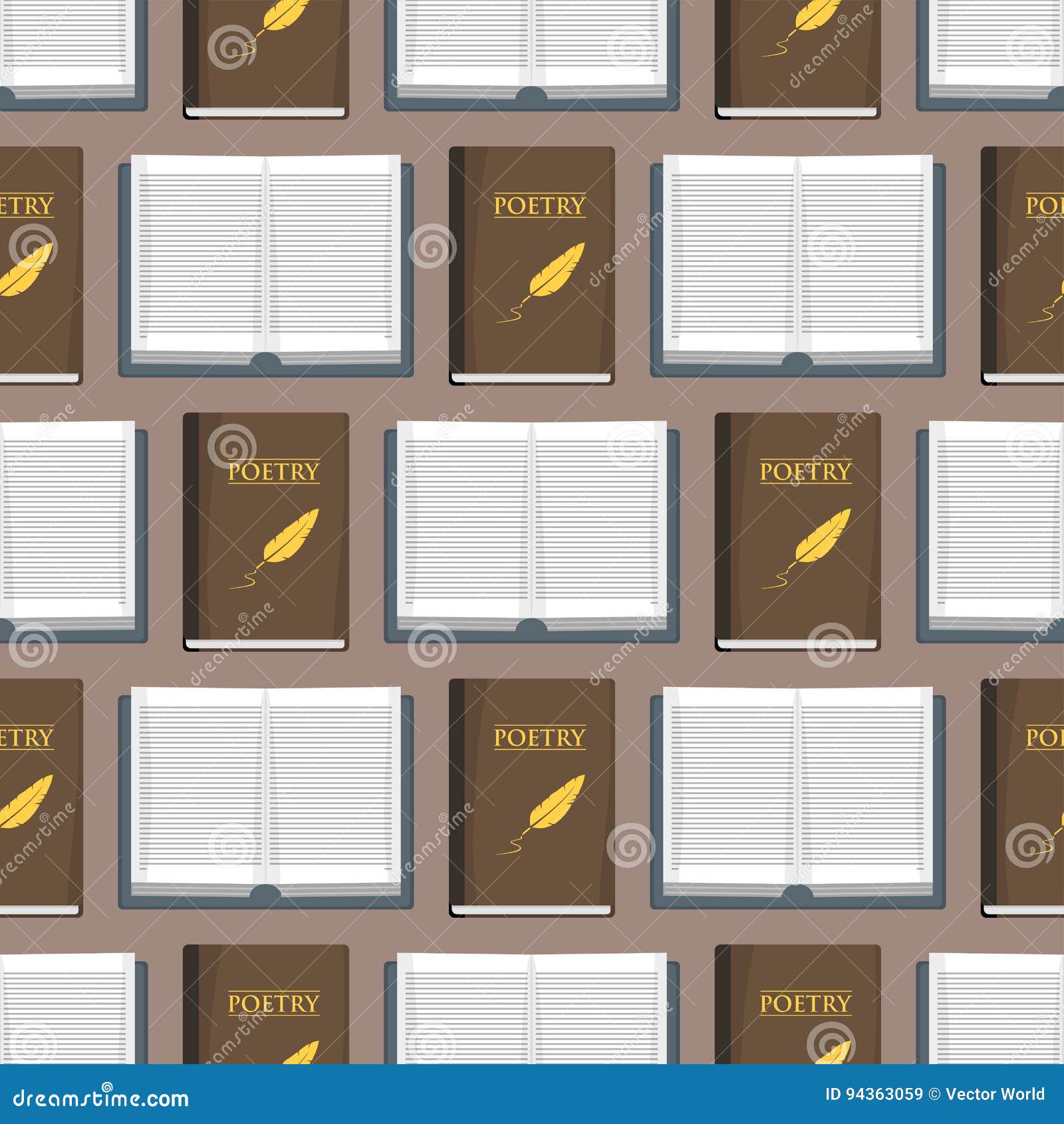 Colorful Book Vector Illustration Learn Literature Study Seamless ...