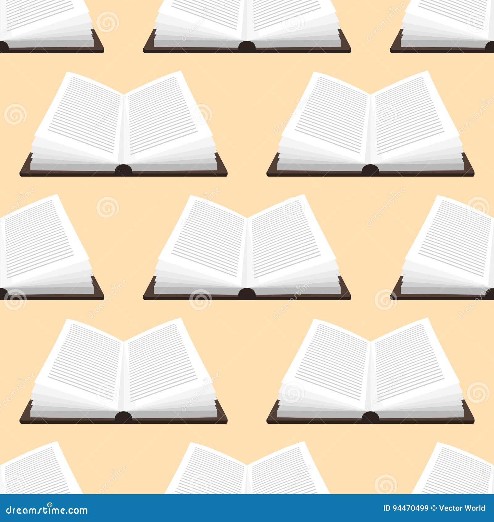 Colorful Book Vector Illustration Learn Literature Study Seamless ...