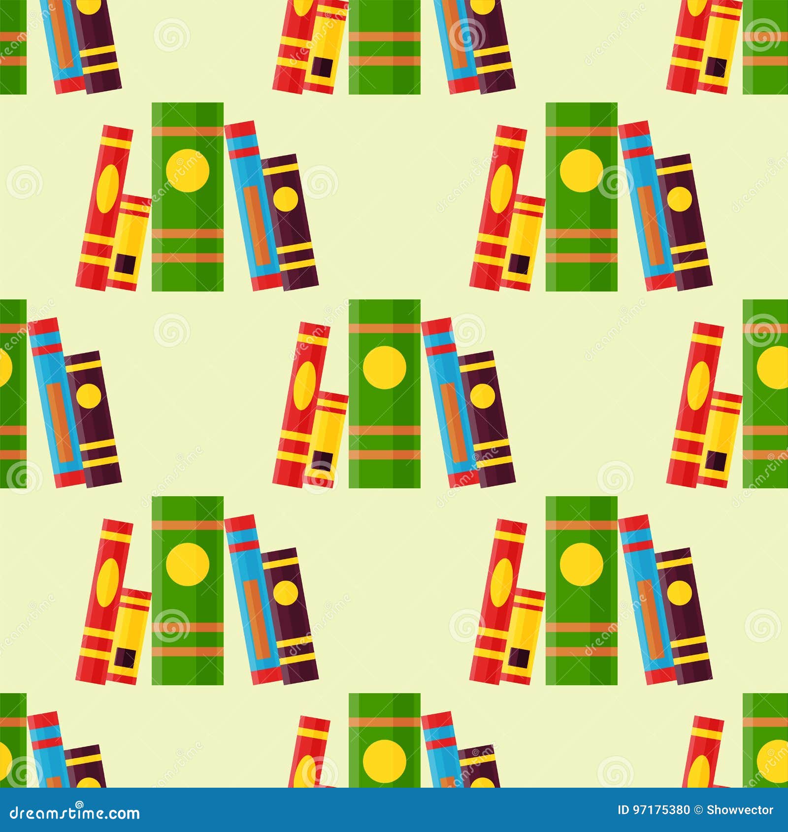 Colorful Book Vector Illustration Learn Literature Study Seamless ...