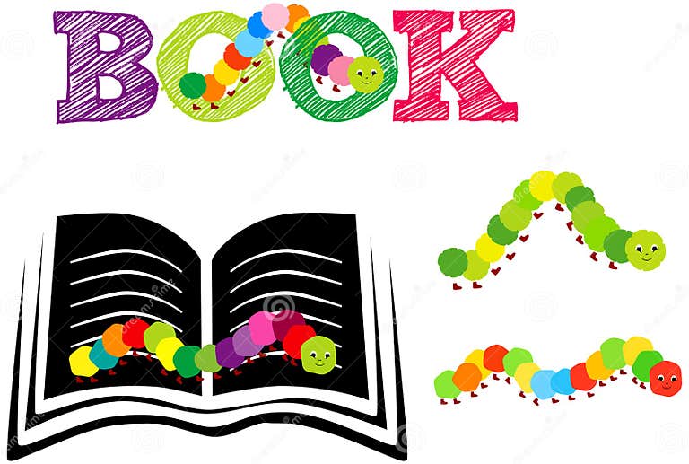 Colorful book worm stock vector. Illustration of study - 21424563