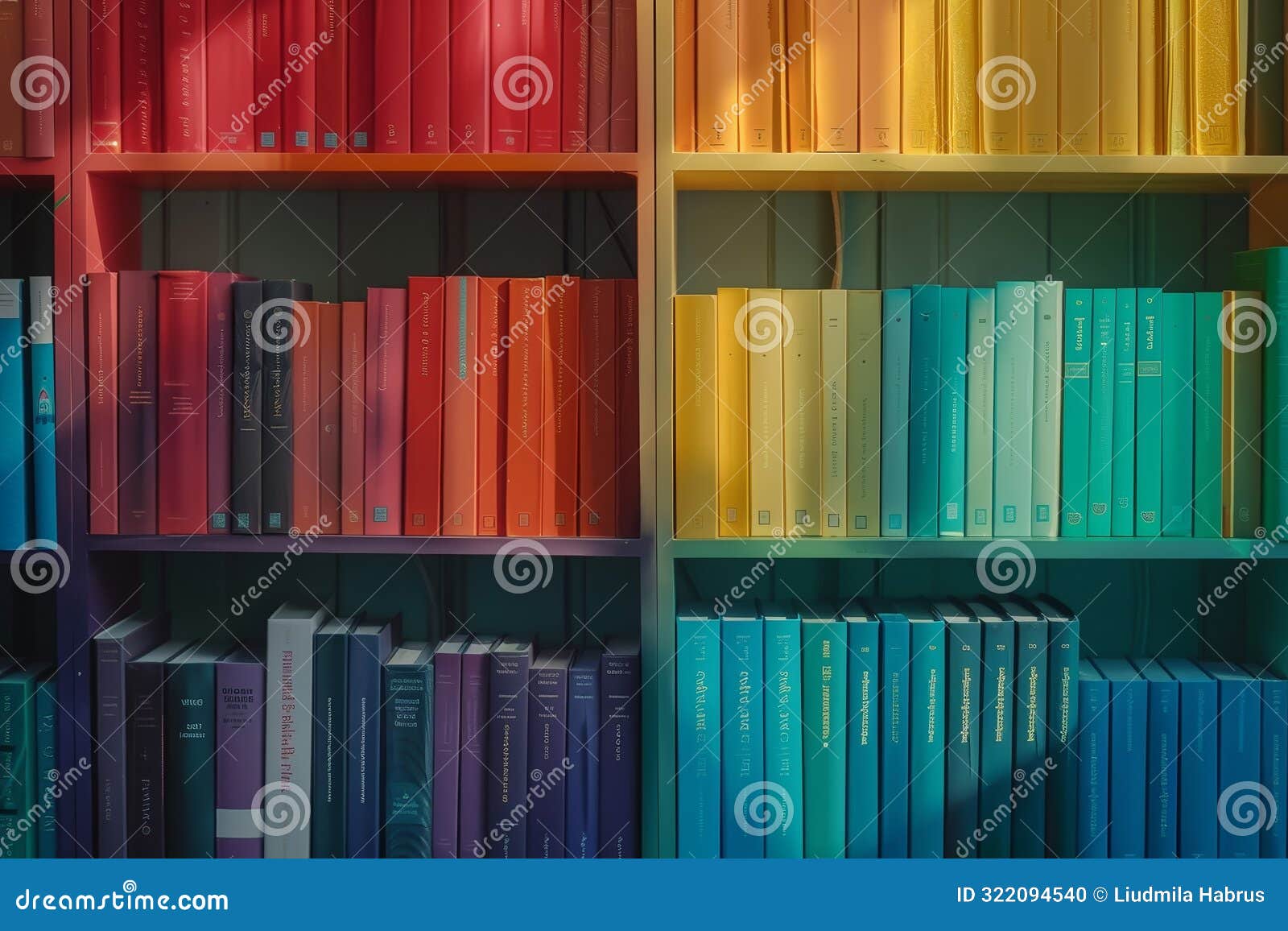 Colorful Bookcase On White Background - High Resolution, Realistic ...