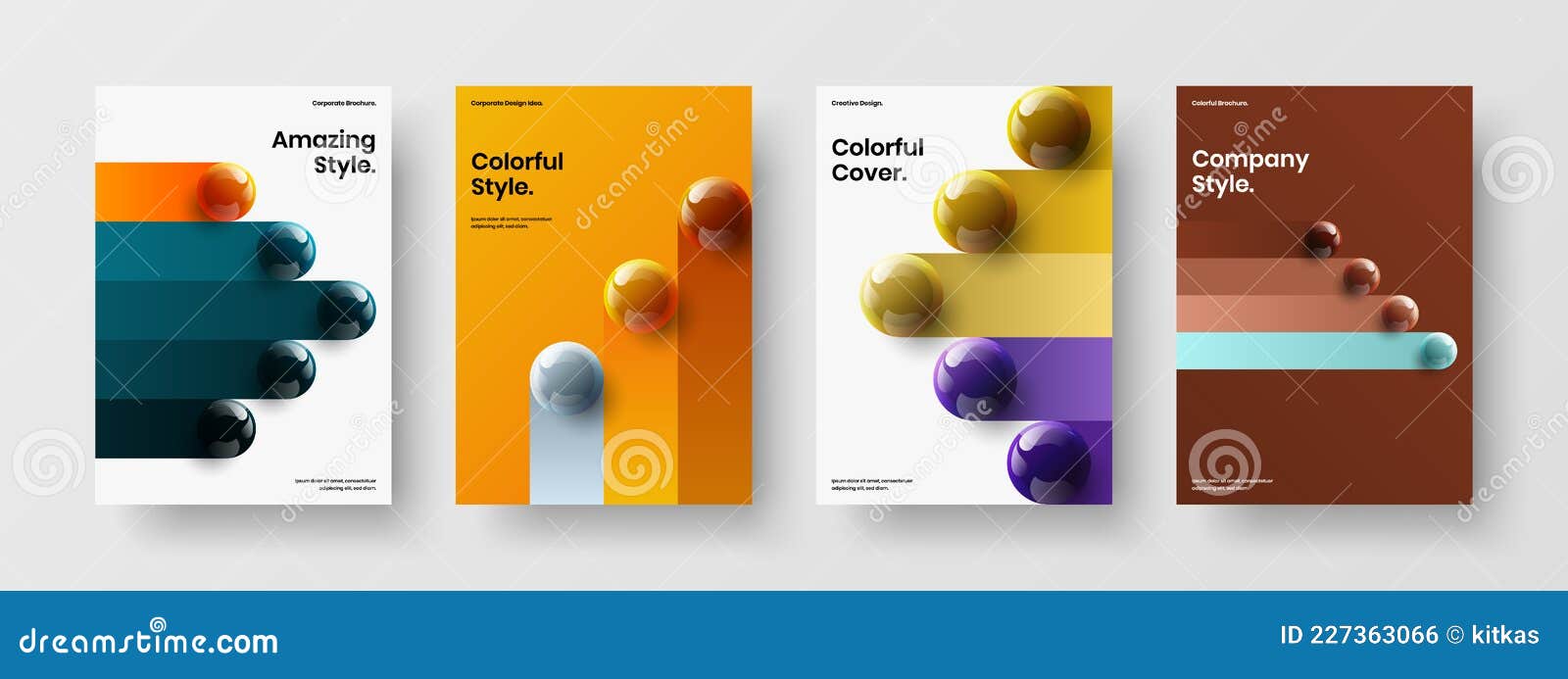 Colorful Booklet A4 Vector Design Layout Bundle Stock Vector ...