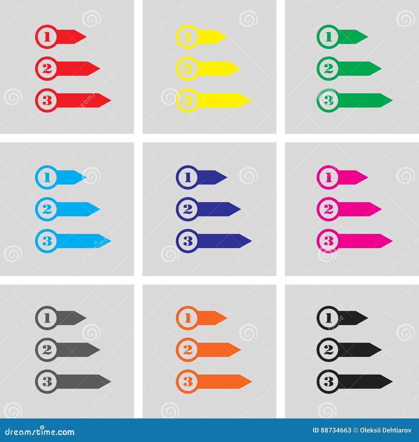 Colorful Bookmarks and Arrows Icon Stock Vector Illustration Flat ...