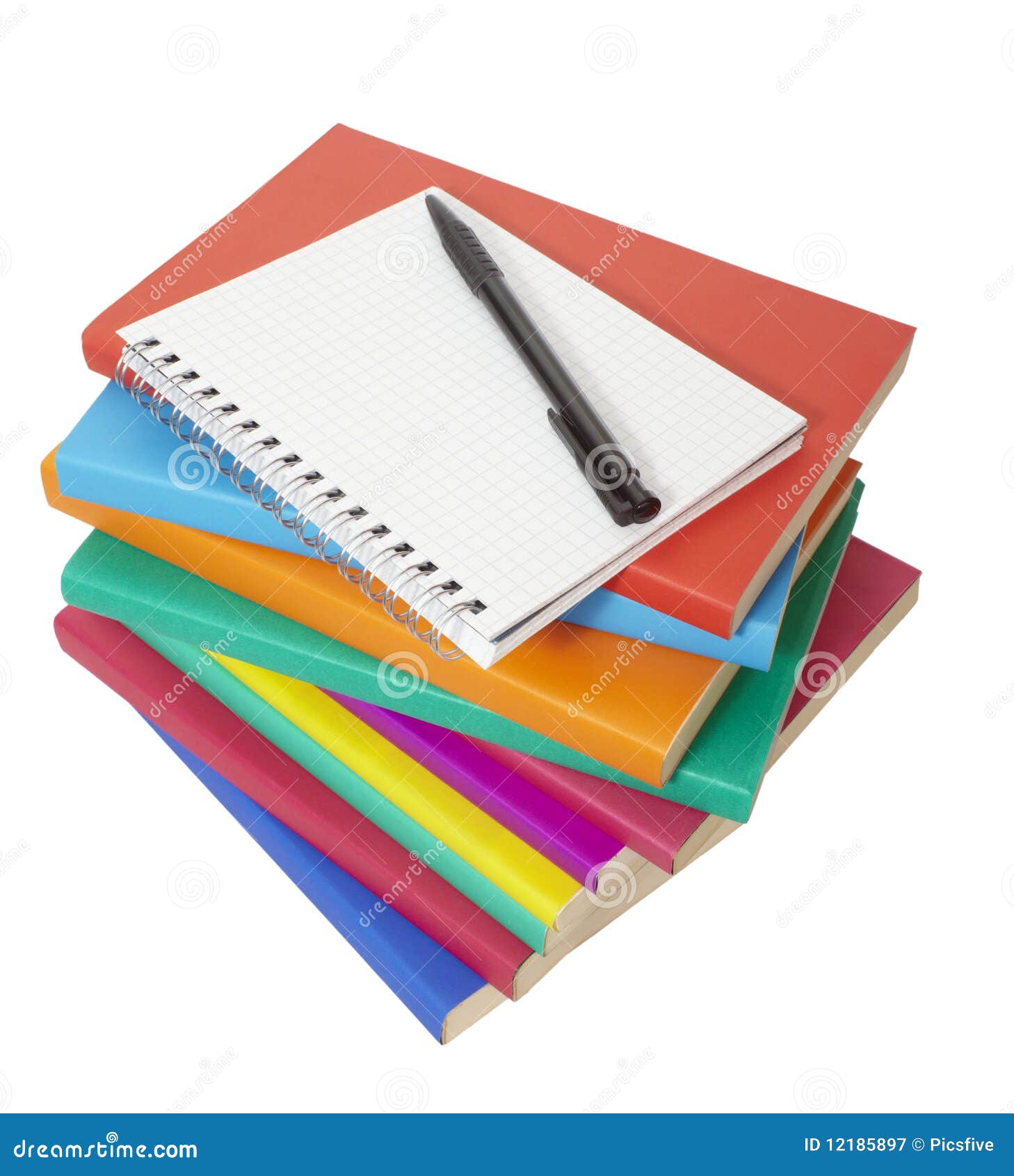 Colorful Books Stack and Notebook Education Stock Image - Image of ...