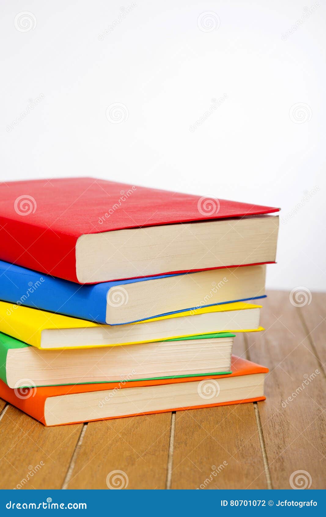 Colorful Books on Wooden Table Stock Photo - Image of ancient, open ...