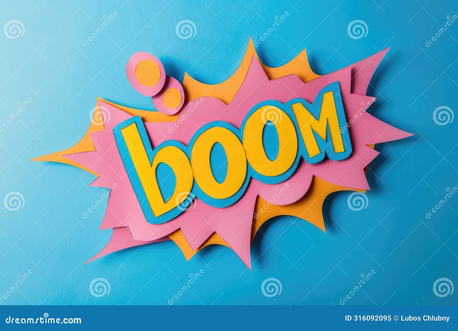 Colorful Boom Text in 3d Comic Style Stock Illustration - Illustration ...