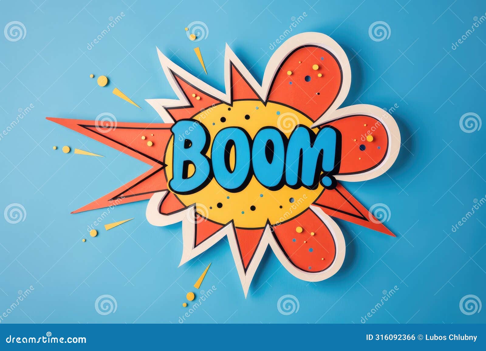 Colorful Boom Text in 3d Comic Style Stock Illustration - Illustration ...