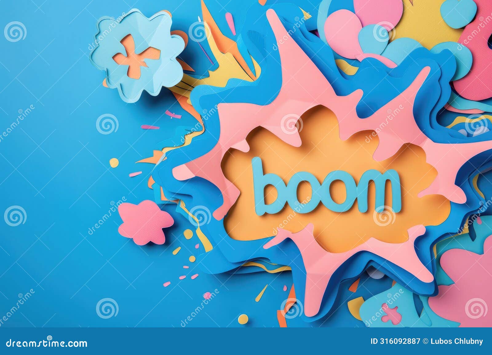 Colorful Boom Text in 3d Comic Style Stock Illustration - Illustration ...