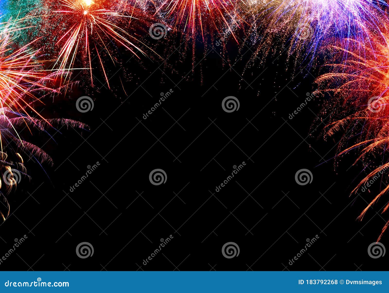 Fireworks Border Frame Background Stock Illustration - Illustration of ...