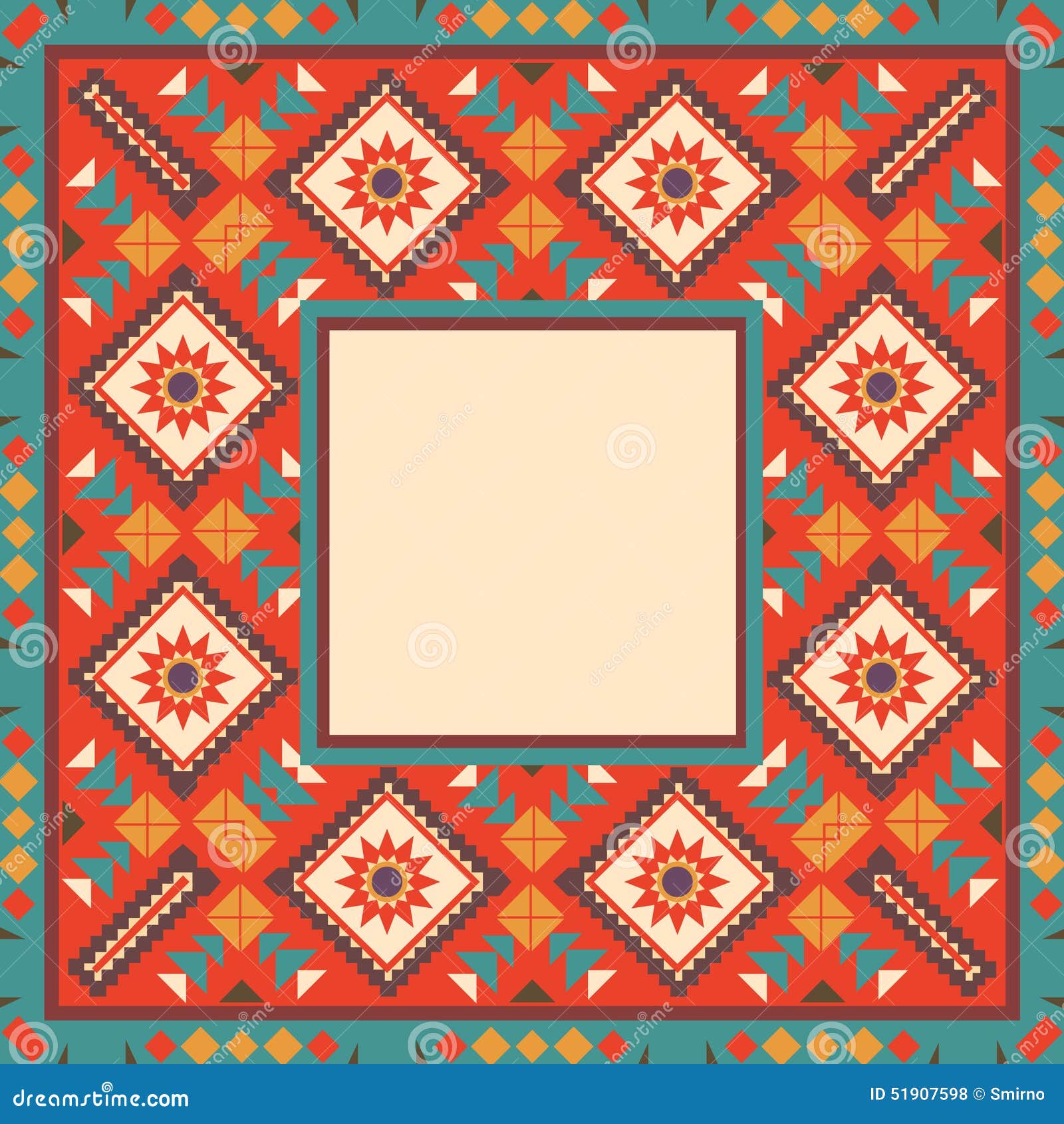 Colorful Border in Navajo Style Stock Vector - Illustration of ...