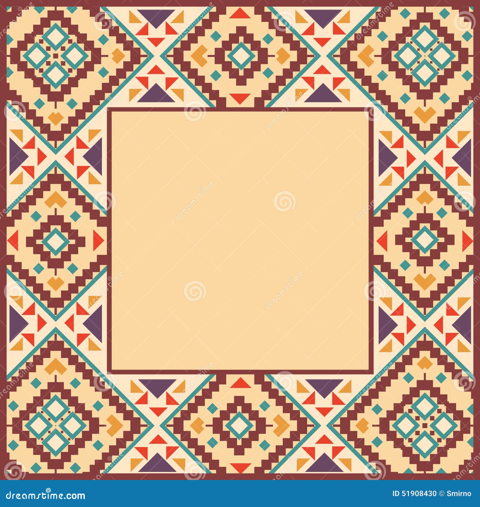 Colorful Border in Navajo Style Stock Vector - Illustration of ...