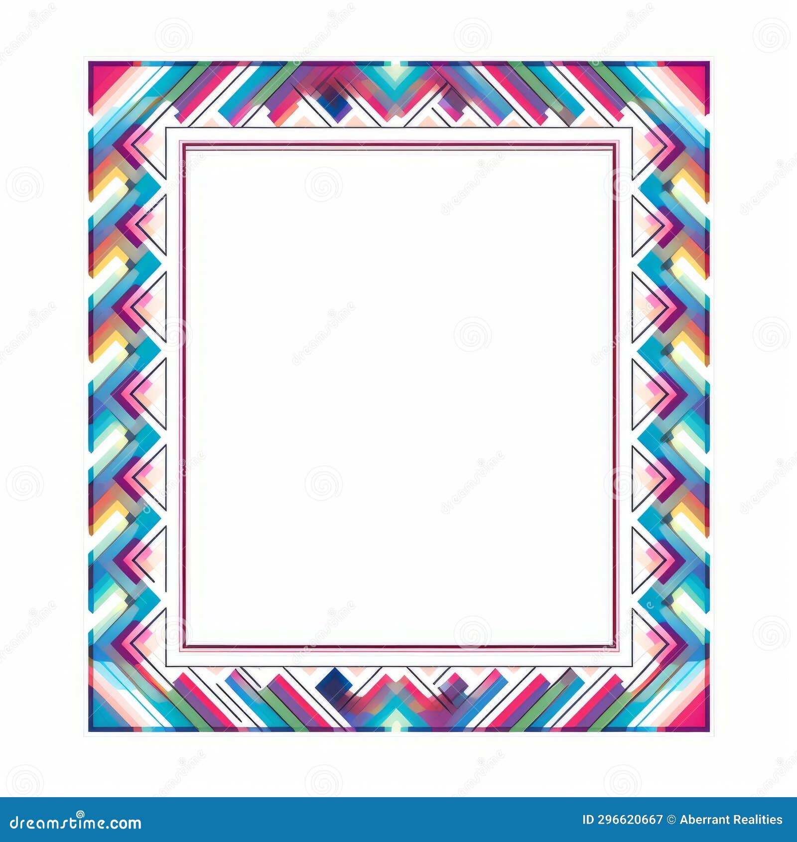 A Colorful Border with a White Background Stock Illustration ...