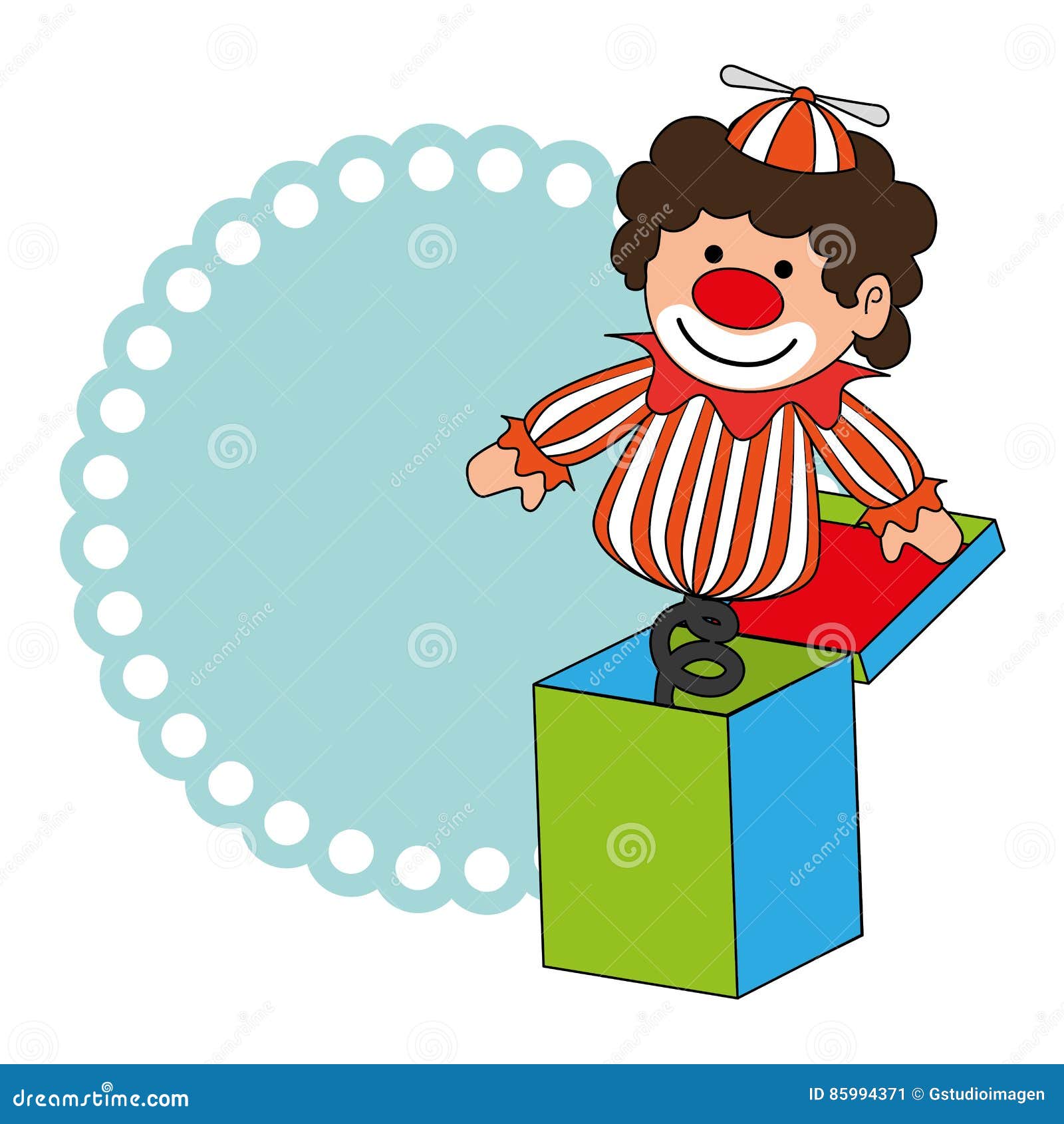 Colorful Border Wit Clown in Cube Toy Stock Vector - Illustration of ...