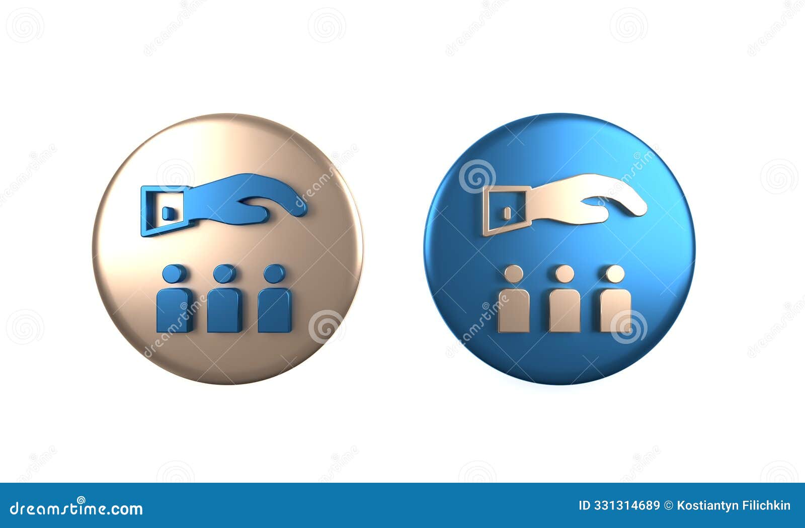 Colorful Boss with Employee Icon Isolated on White Background. Circle ...