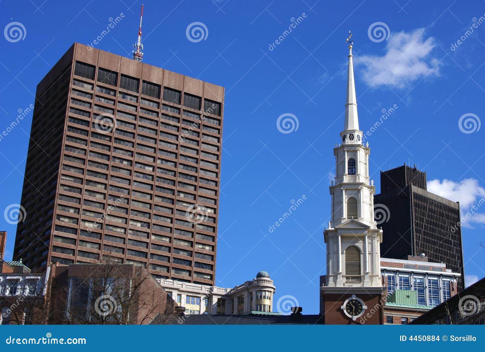 Colorful boston stock photo. Image of skyscrapers, steeple - 4450884