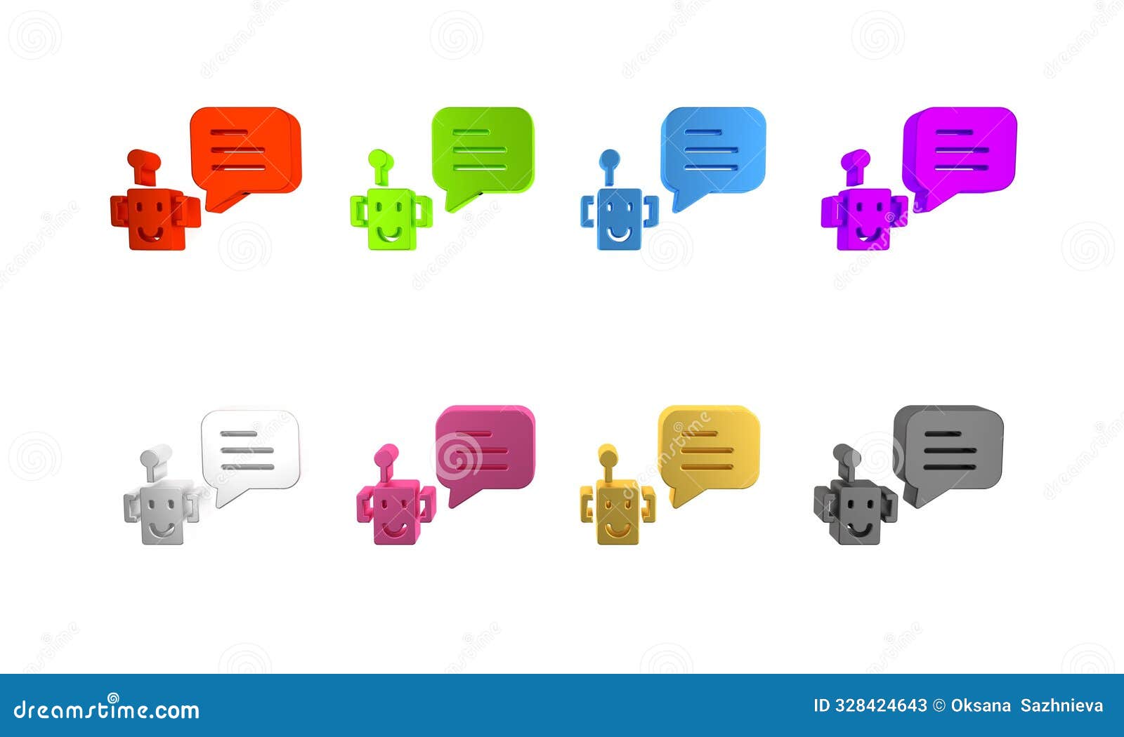 Colorful Bot Icon Isolated on White Background. Robot Icon. Minimalism ...