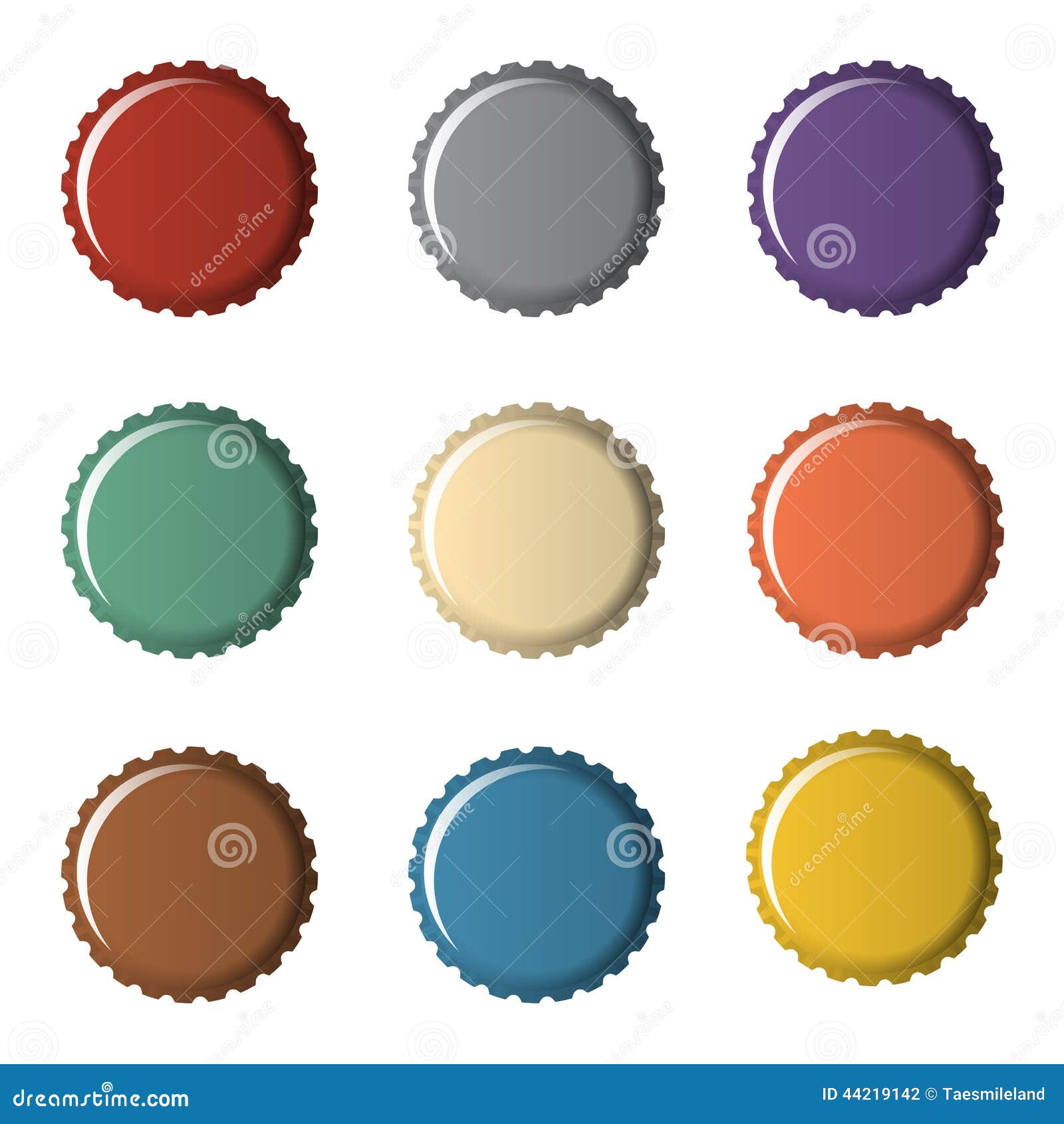 Colorful bottle caps stock vector. Illustration of beer - 44219142