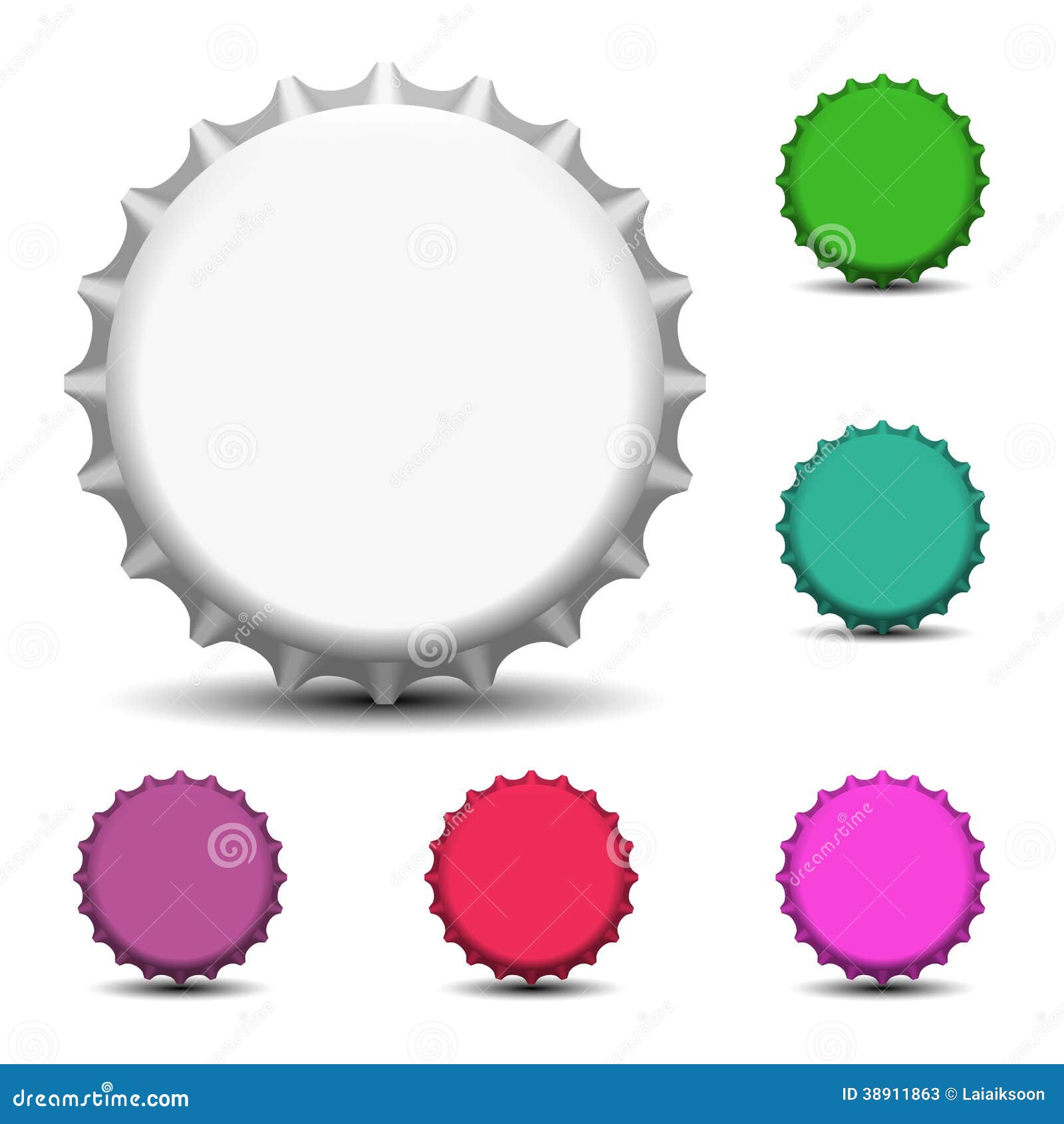 Colorful bottle caps stock vector. Illustration of element - 38911863