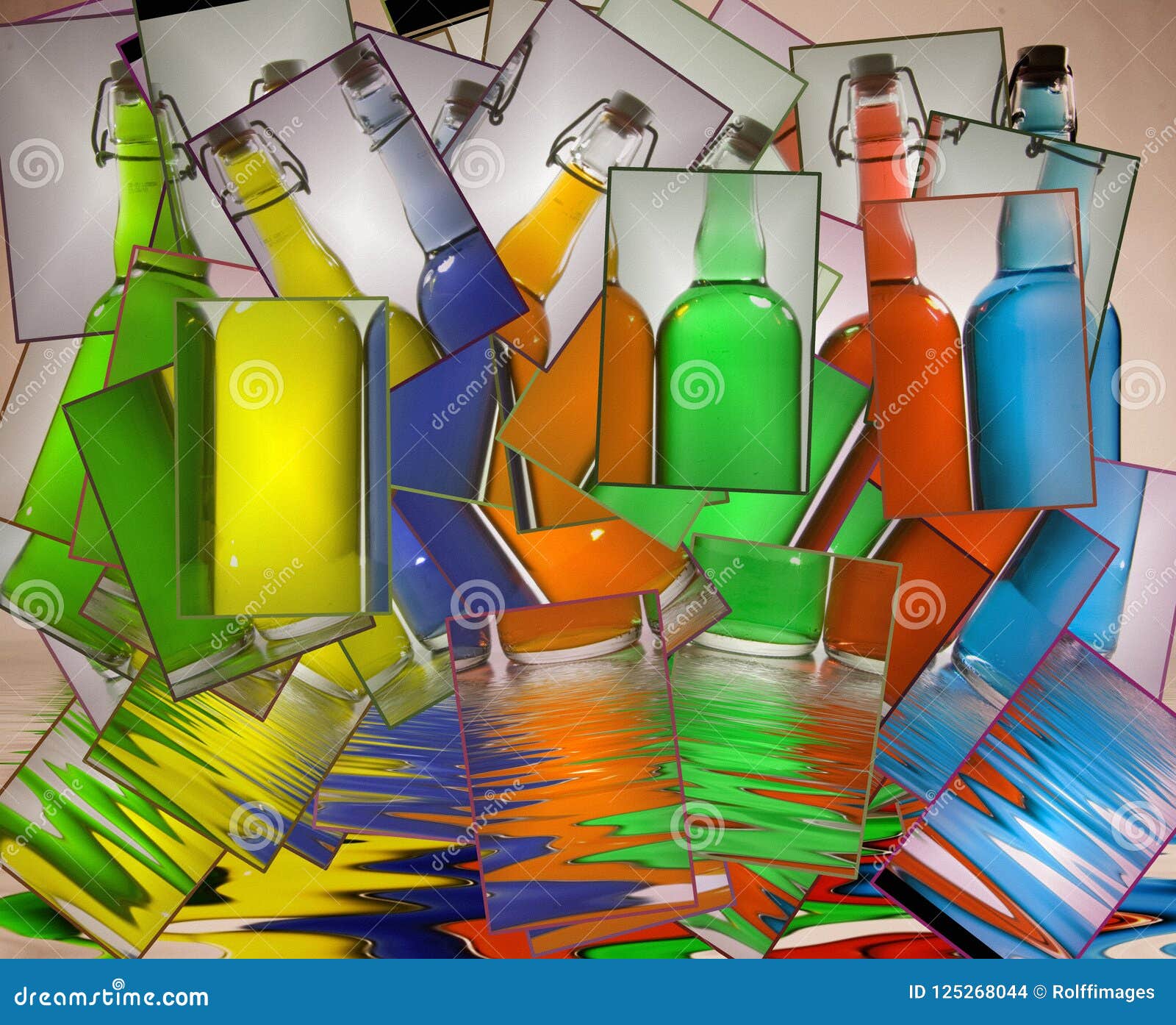 Colorful Bottles stock photo. Image of collection, liquid - 125268044